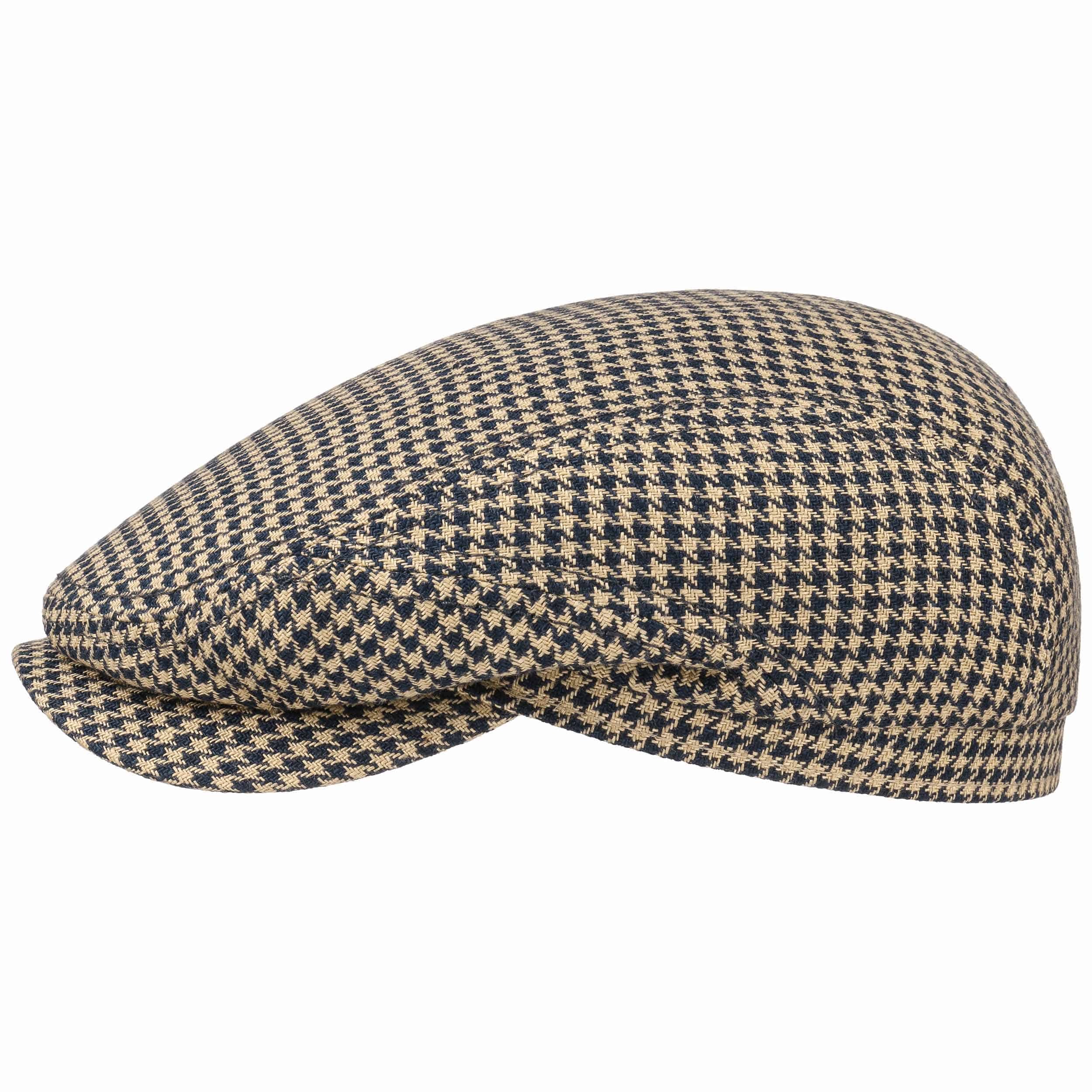 Linen Houndstooth Flat Cap by Stetson - 79,00