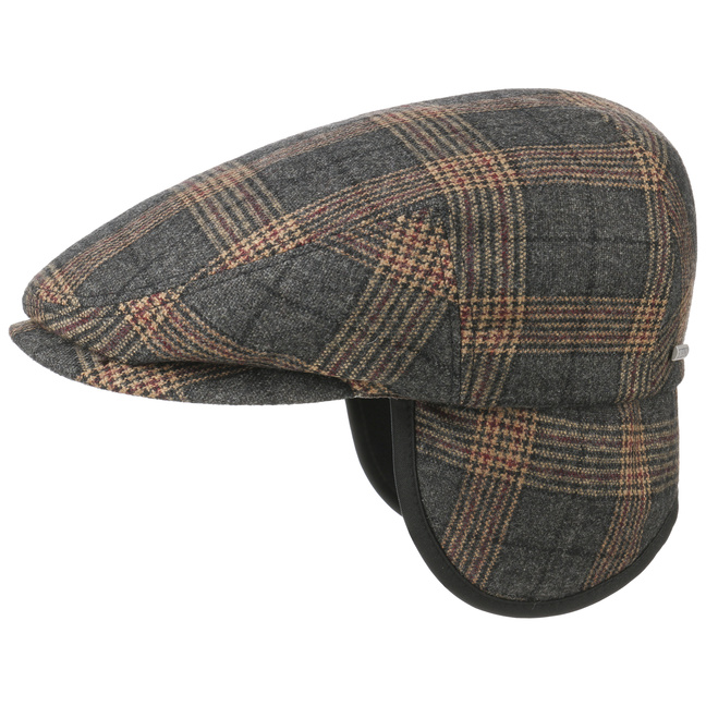 Kent Check Flat Cap with Ear Flaps by Stetson - 69,00