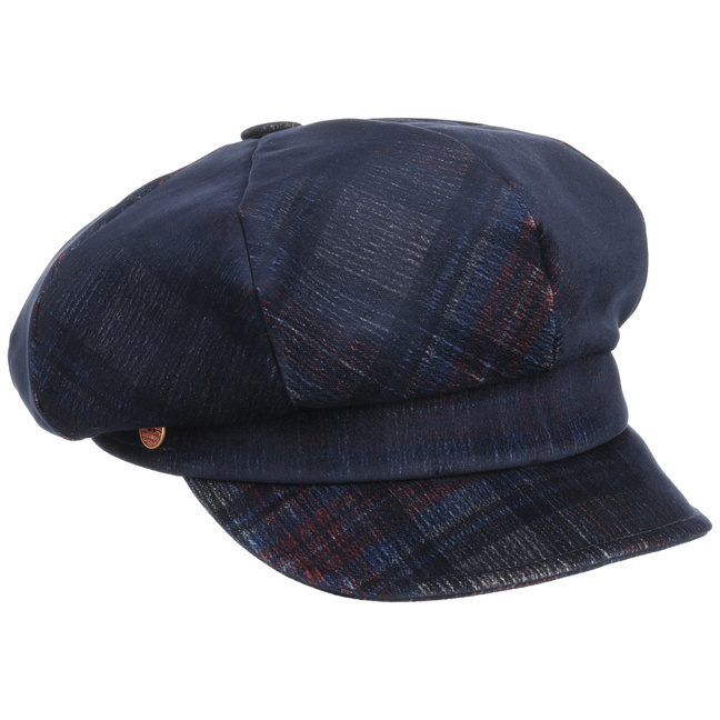 Cia Blue Check Newsboy Cap by Mayser --> Shop Hats, Beanies & Caps ...