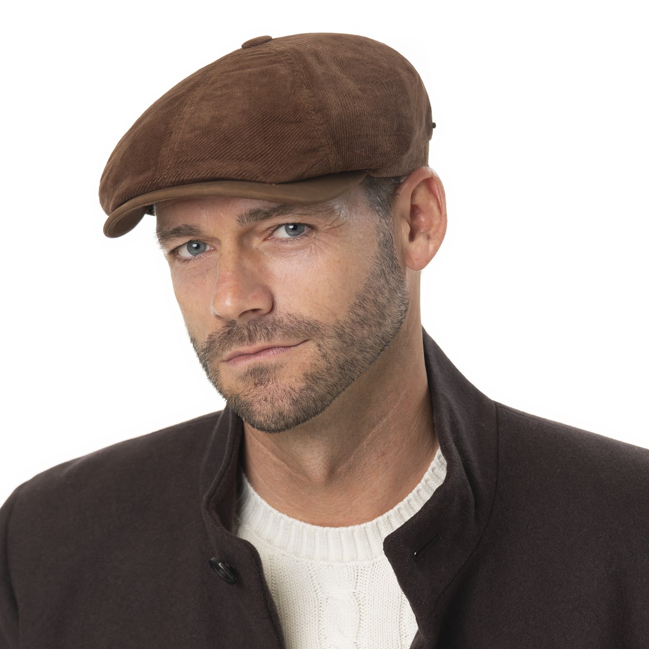 6 Panel Cotton Structure Flat Cap by Stetson - 119,00