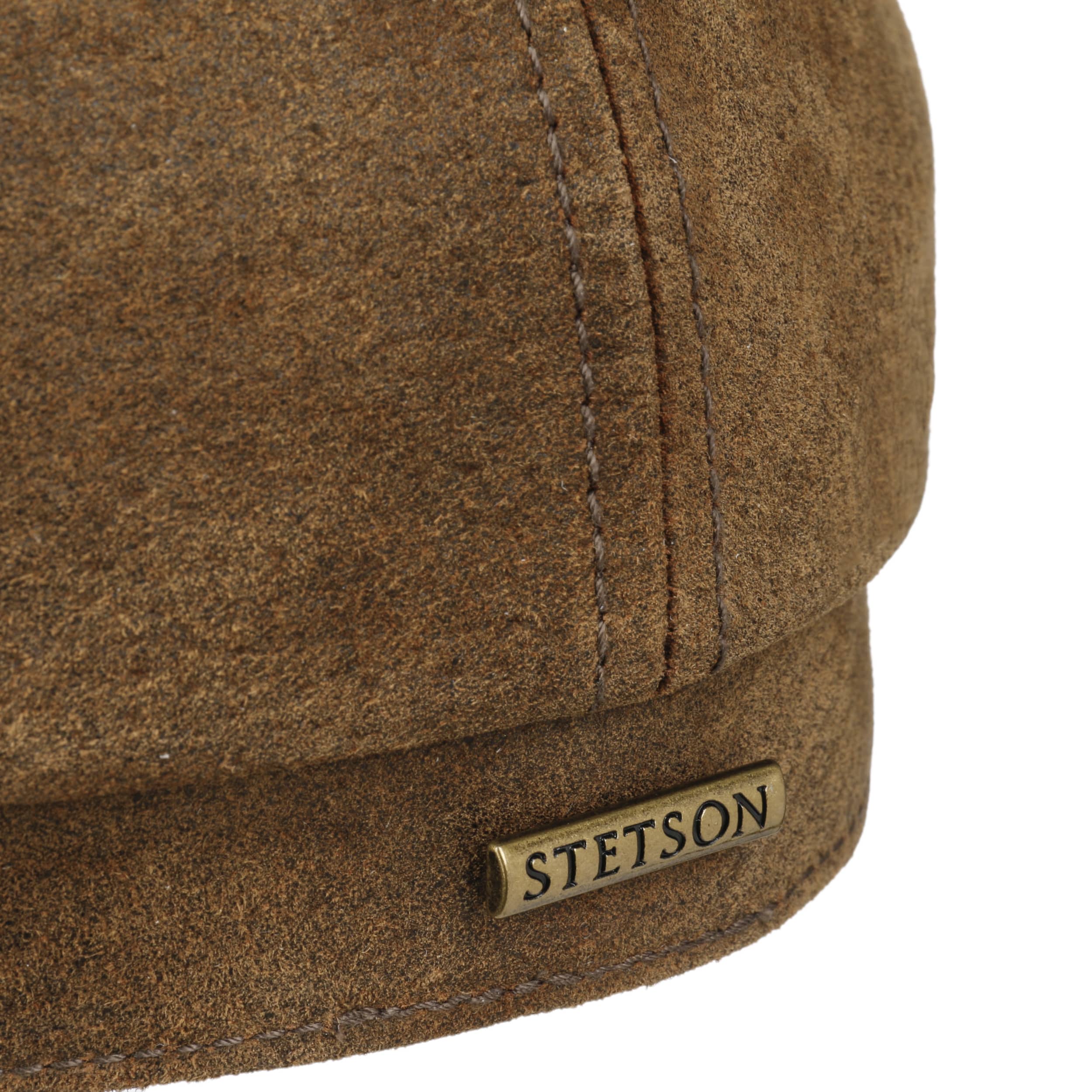 6 Panel Vintage Pigskin Flat Cap by Stetson - 129,00