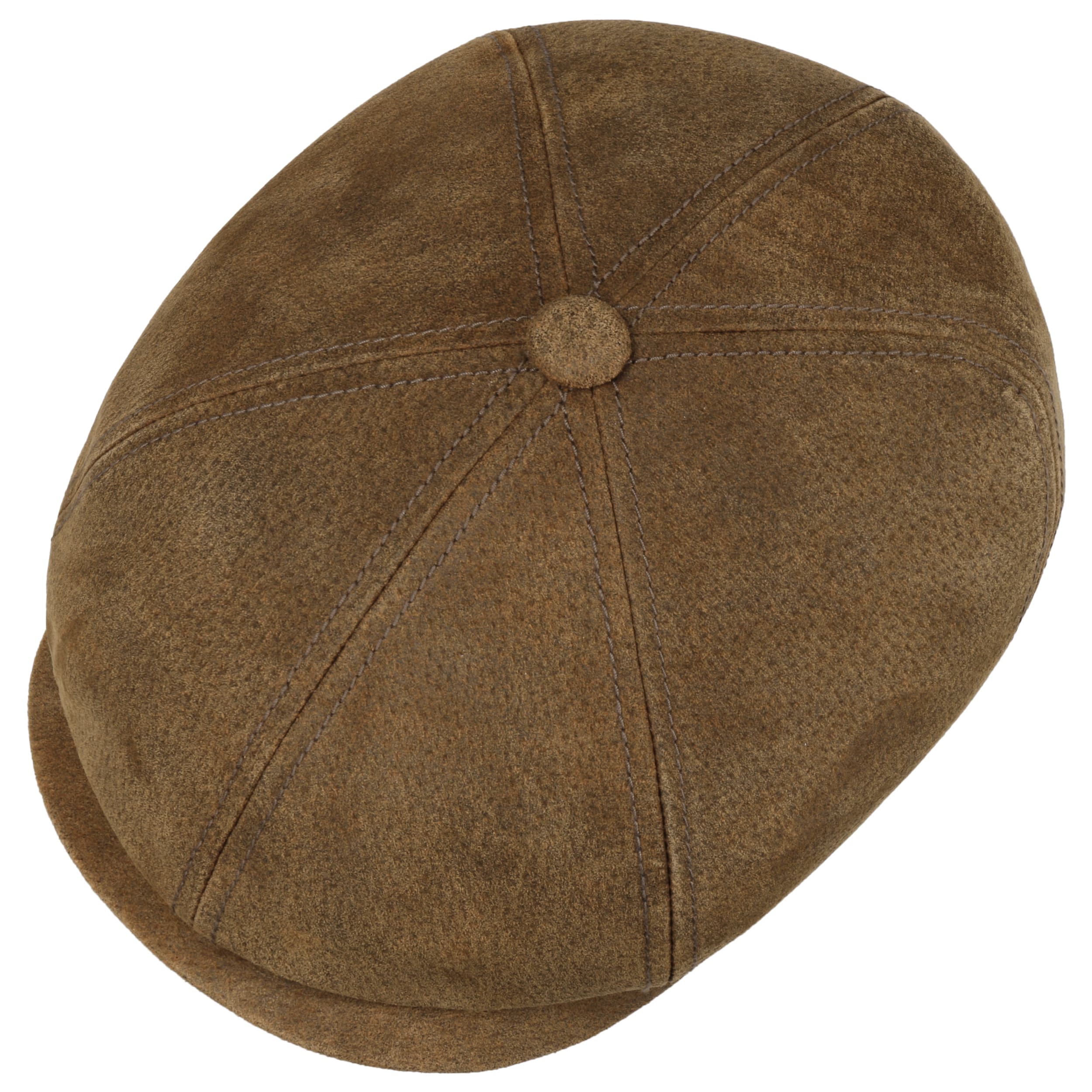 6 Panel Vintage Pigskin Flat Cap by Stetson - 129,00