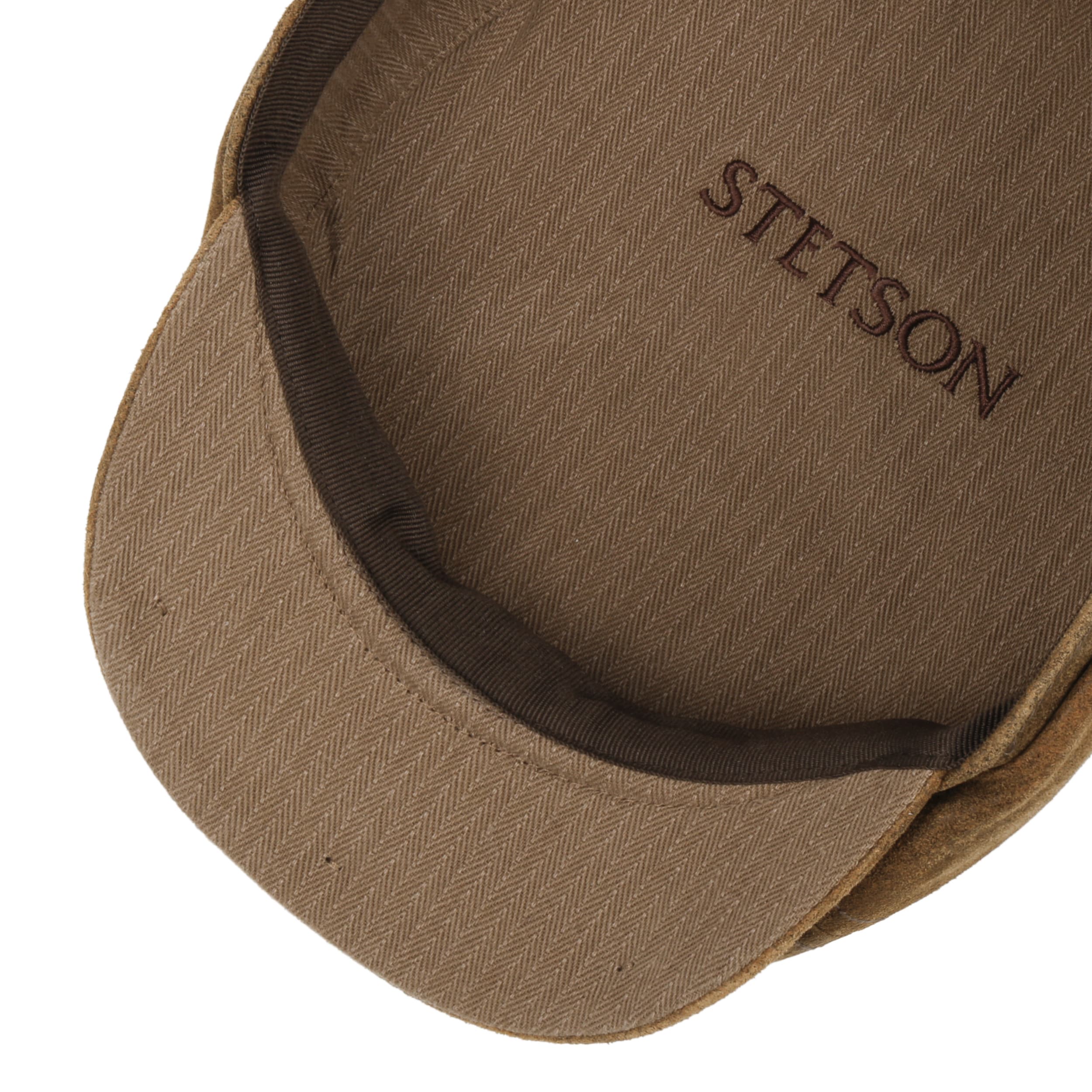 6 Panel Vintage Pigskin Flat Cap by Stetson - 129,00