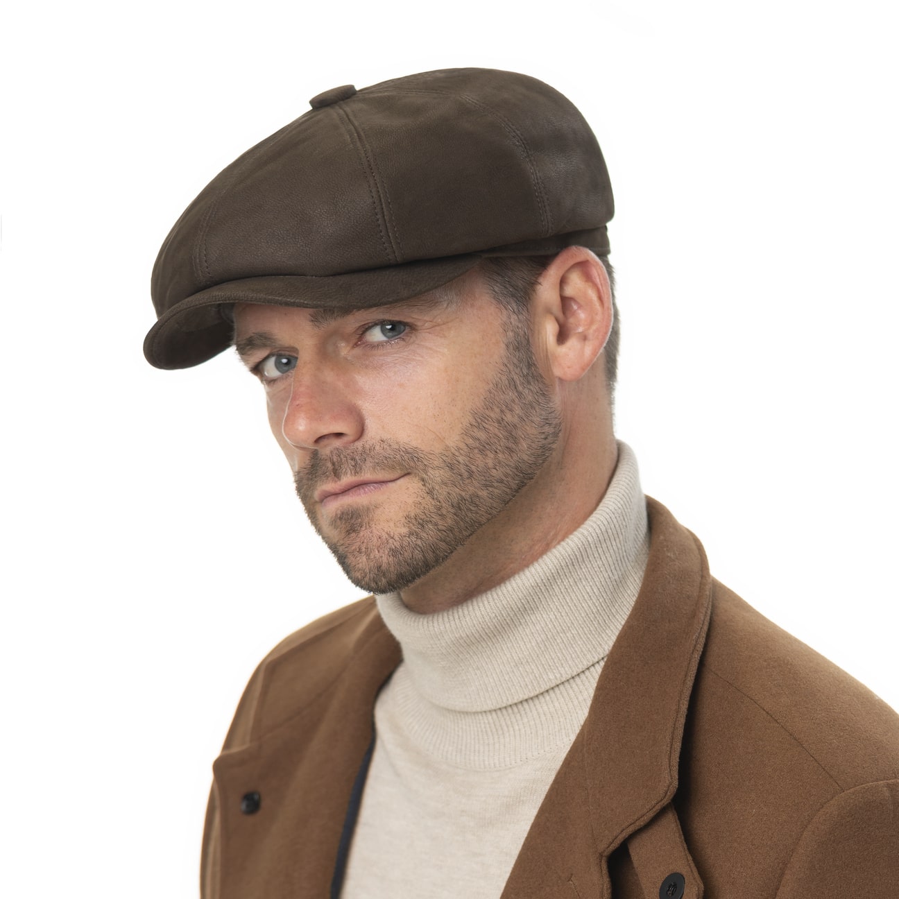 8 Panel Sheepskin Flat Cap by Stetson - 179,00