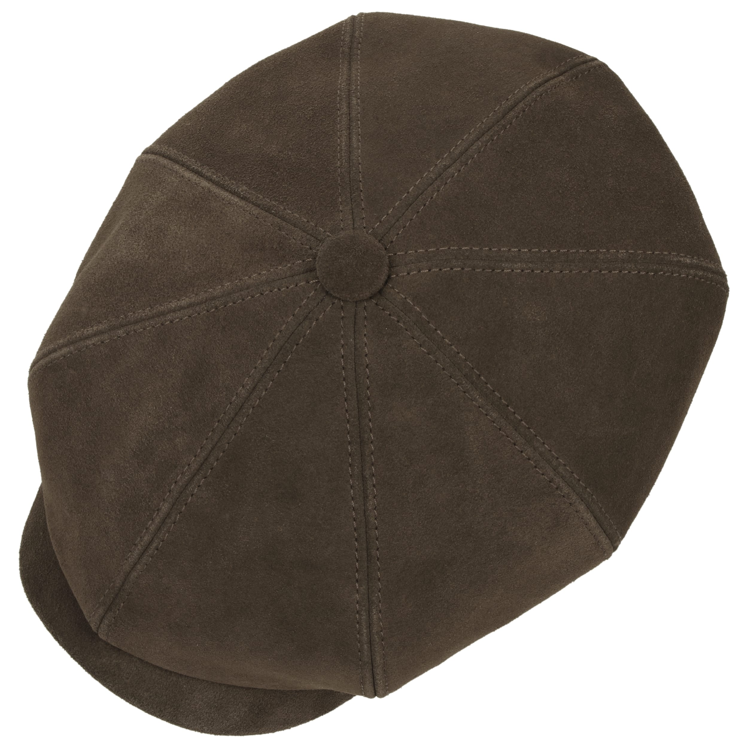 8 Panel Suede Calfskin Flat Cap by JJ Hats - 134,95