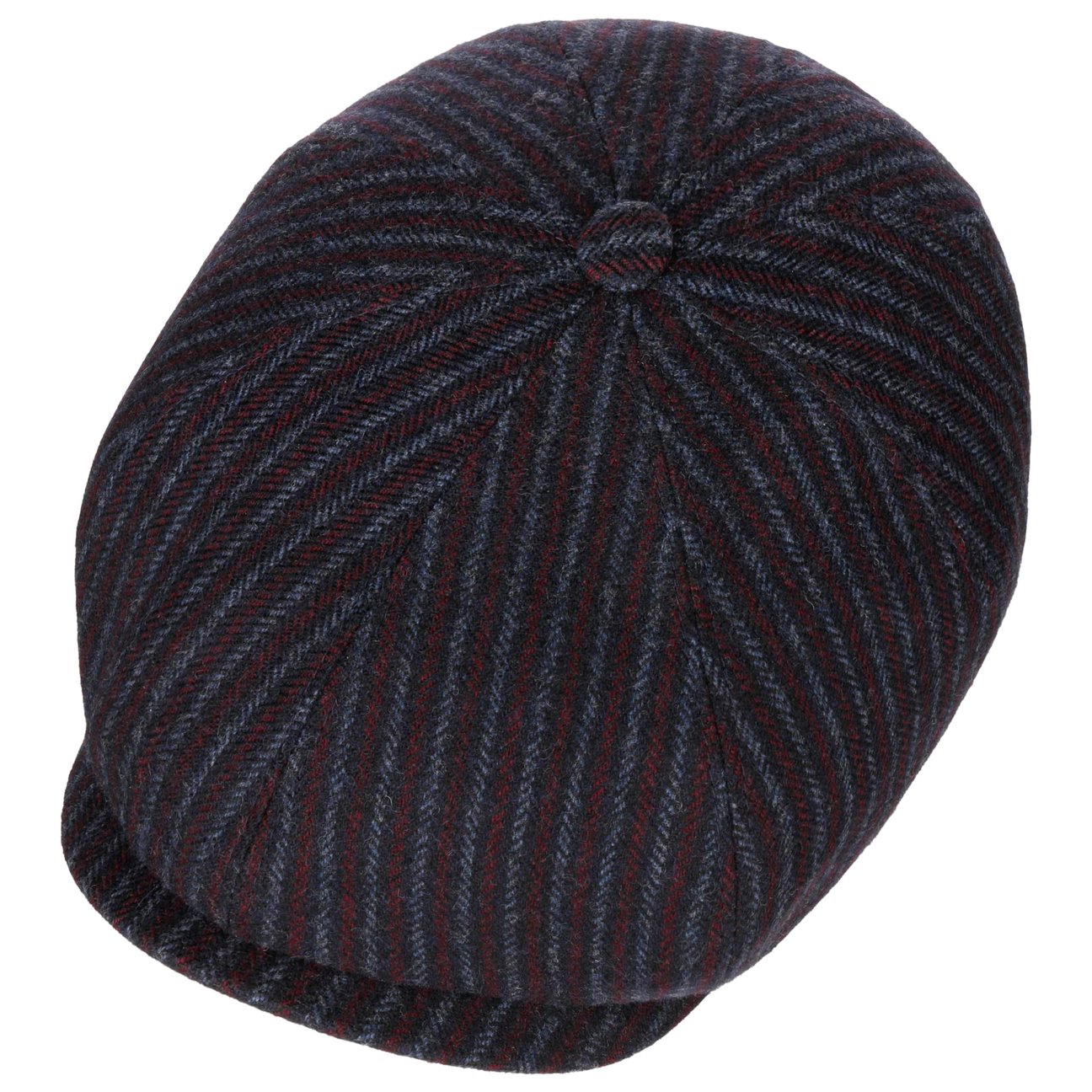 8 Panel Woolen Stripe Flat Cap by Stetson - 129,95