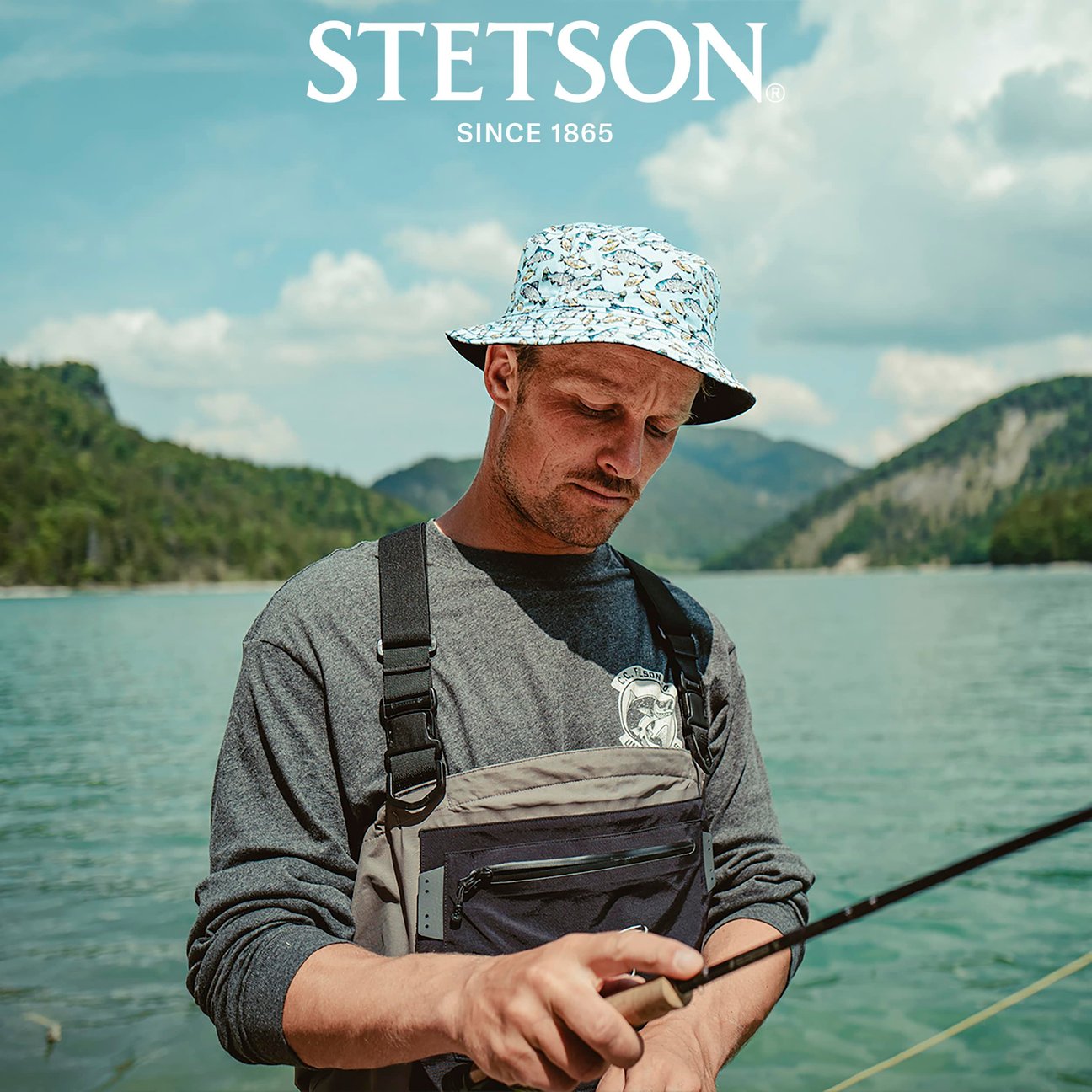 Allover Fish Bucket Reversible Hat by Stetson - 69,00