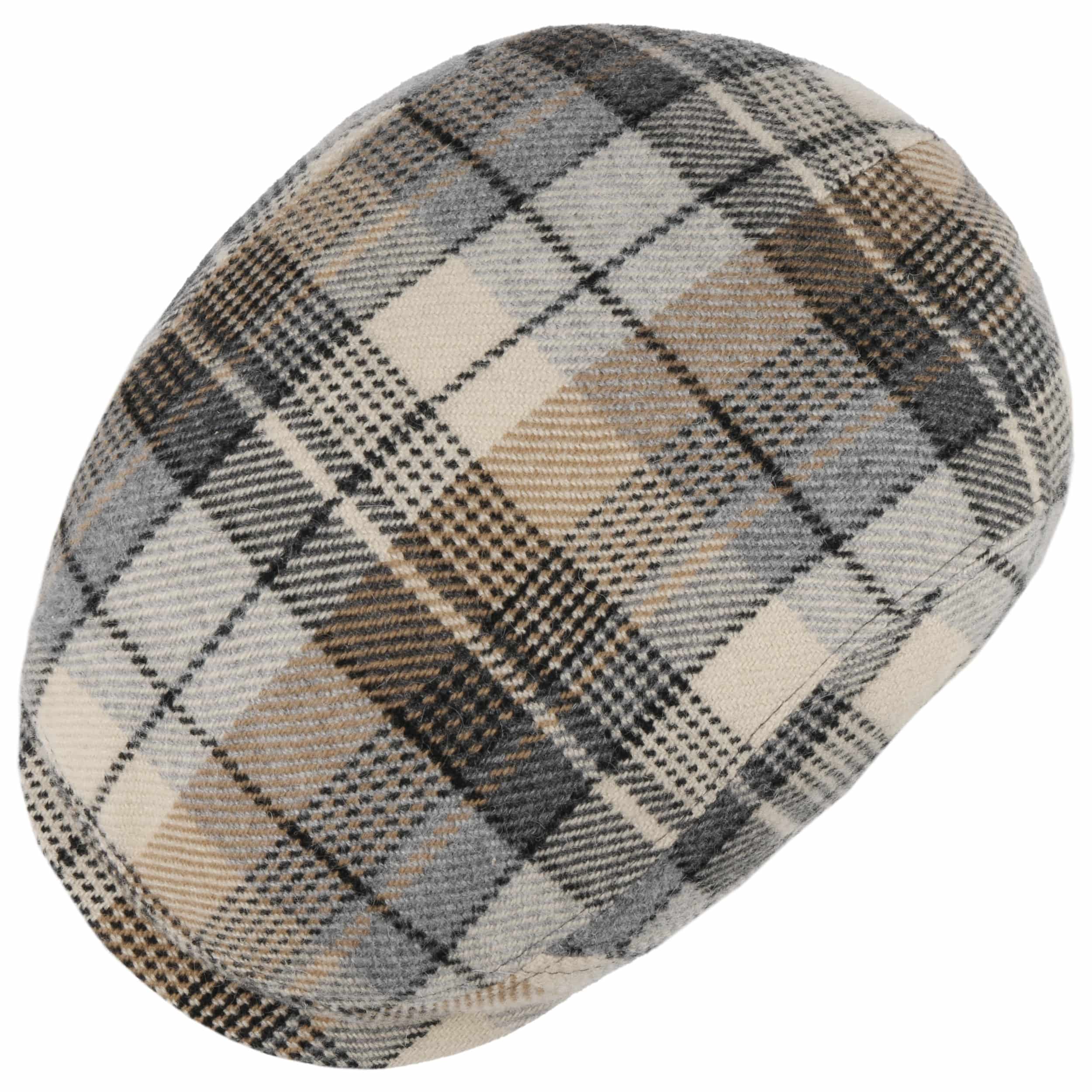 Alpaca Wool Check Driver Flat Cap by Stetson - 219,00