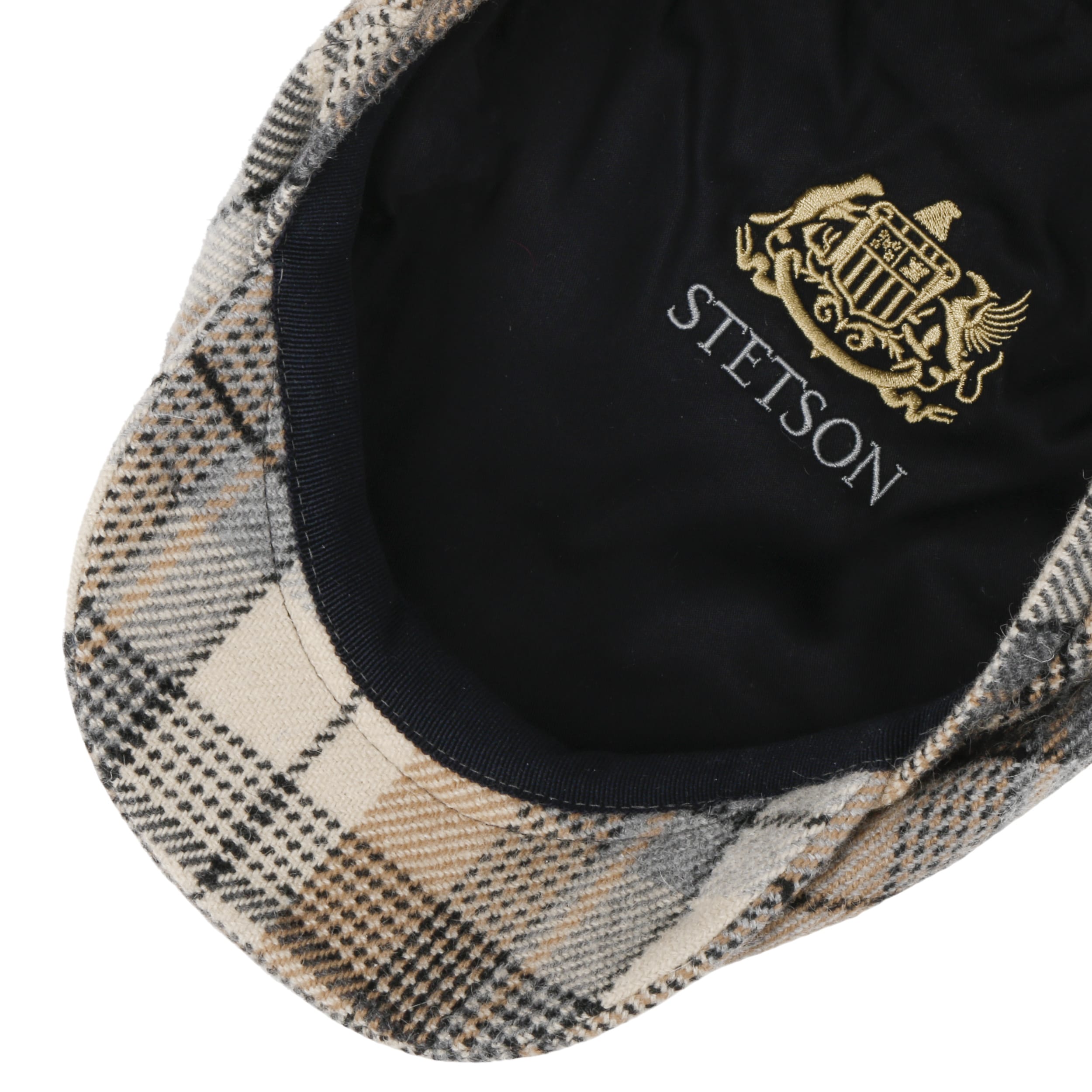 Alpaca Wool Check Driver Flat Cap by Stetson - 219,00
