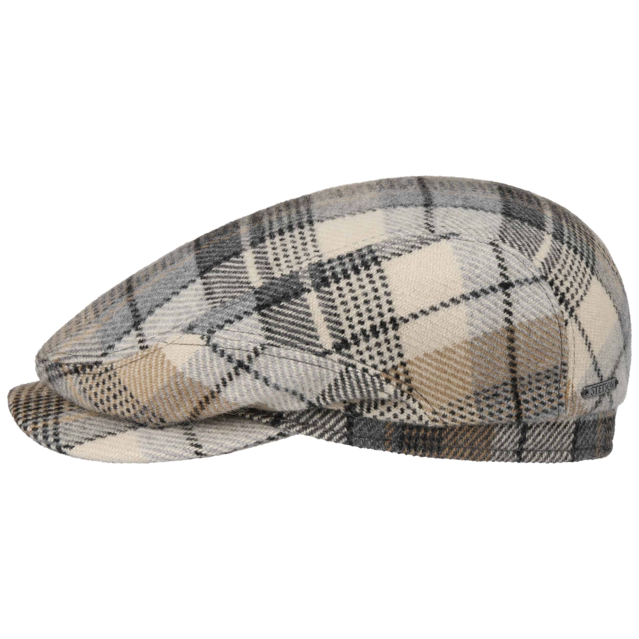 Alpaca Wool Check Driver Flat Cap by Stetson - 219,00