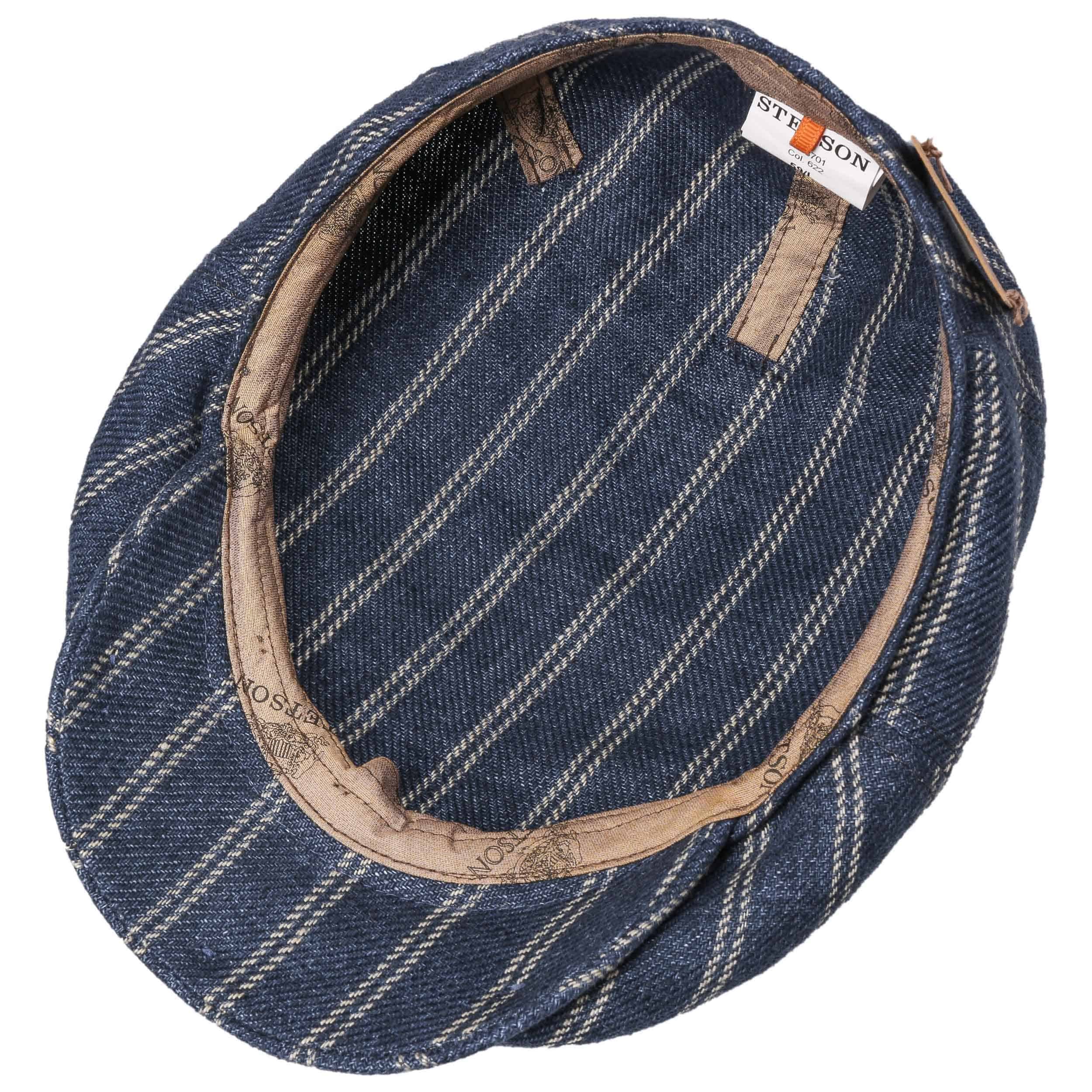 Bandera Stripes Linen Flat Cap by Stetson - 61,95