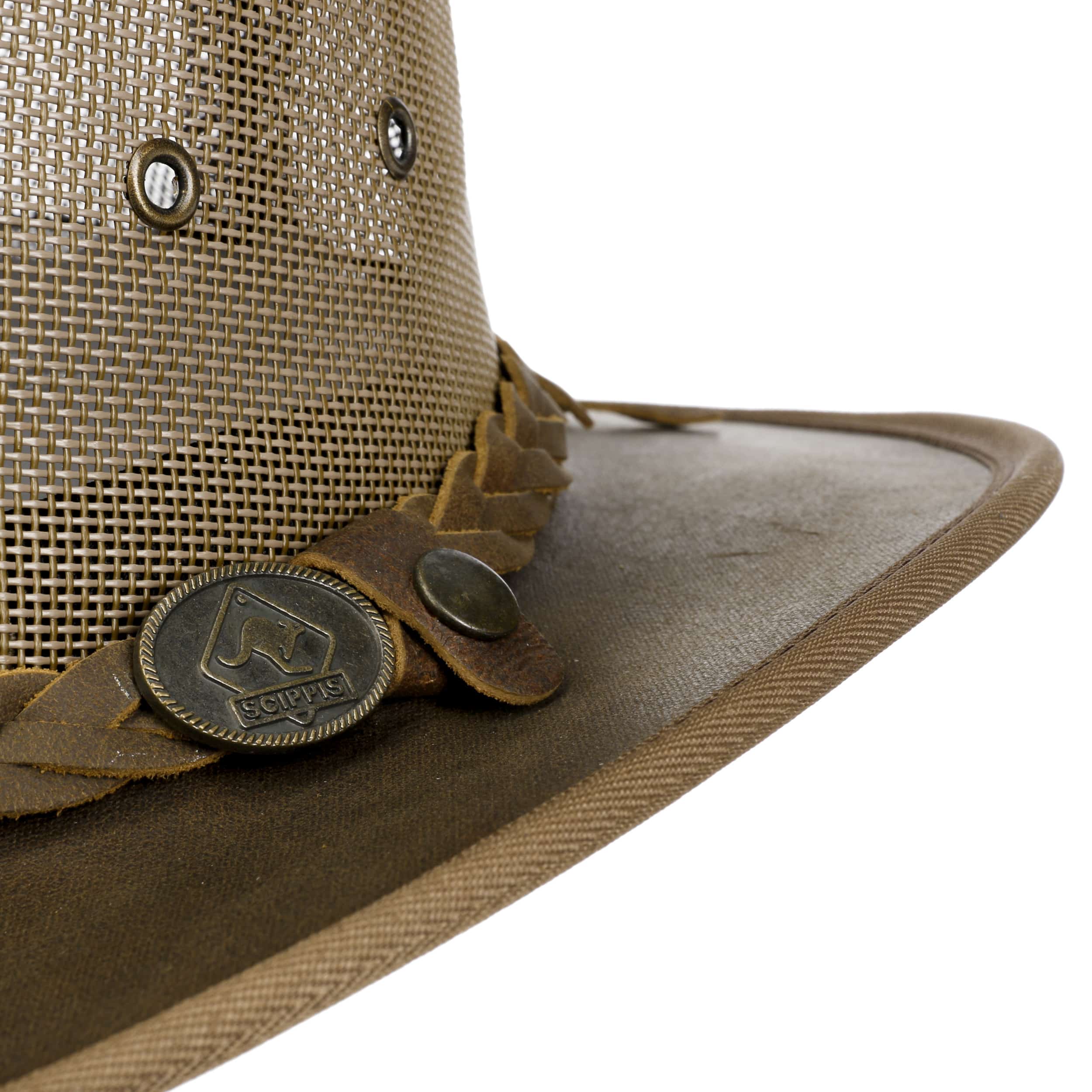 Brandon Mesh Crown Leather Hat by Scippis - 72,95