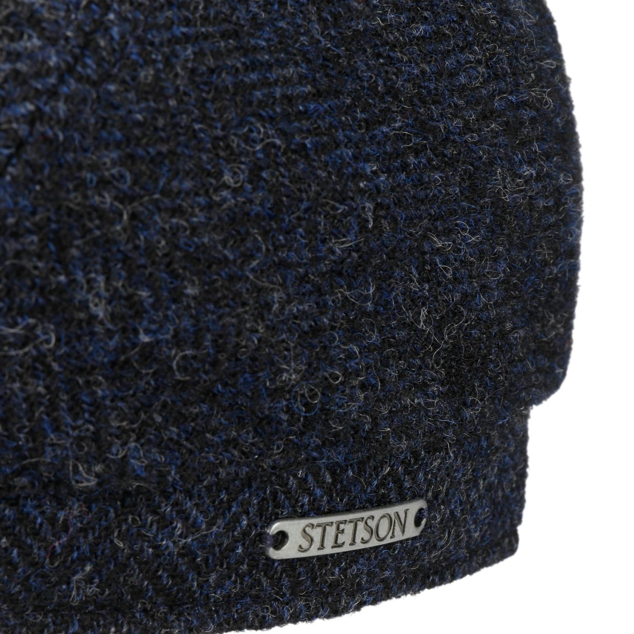 Brooklin Black Herringbone Flat Cap by Stetson - 89,00