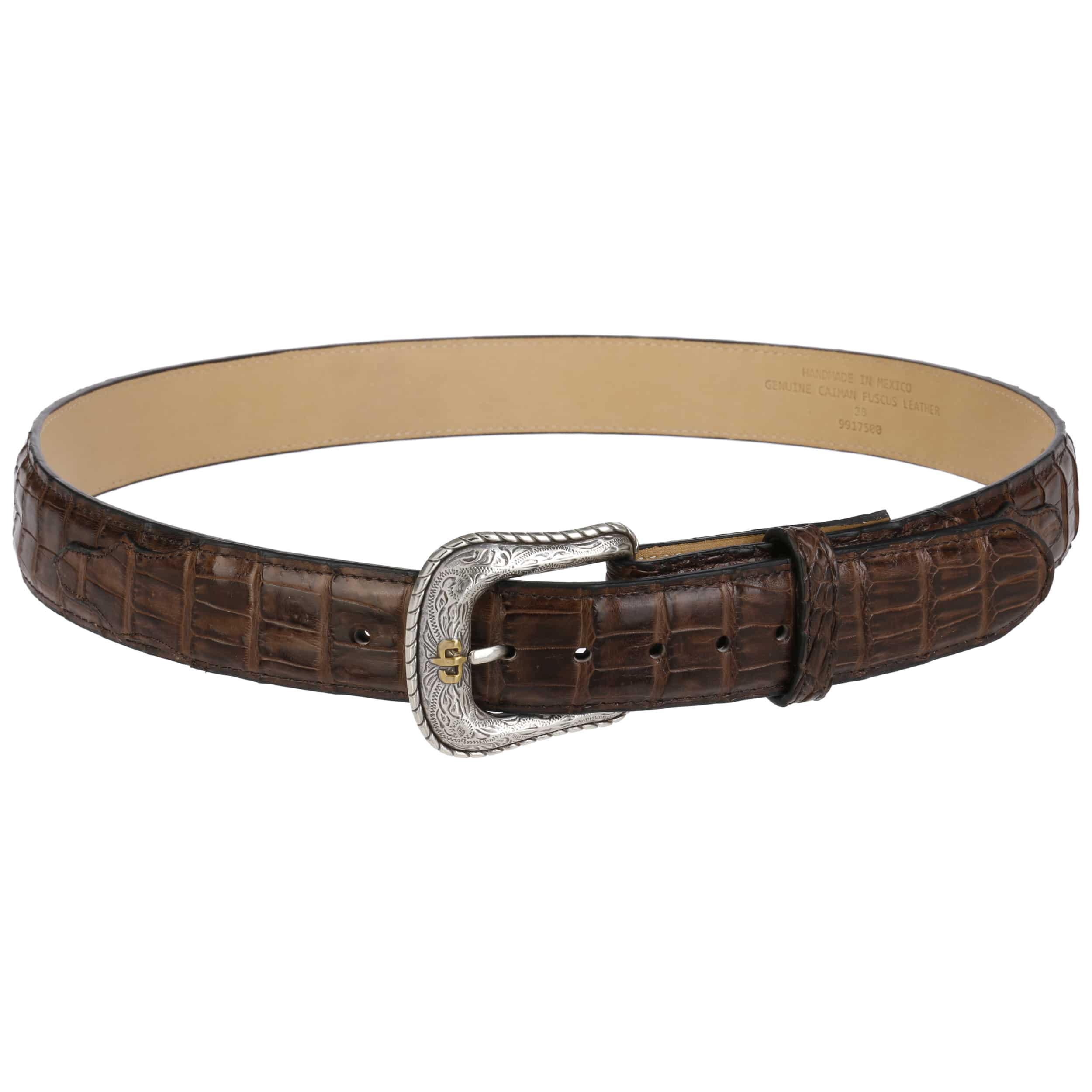 Caiman Western Leather Belt by Stetson - 260,00