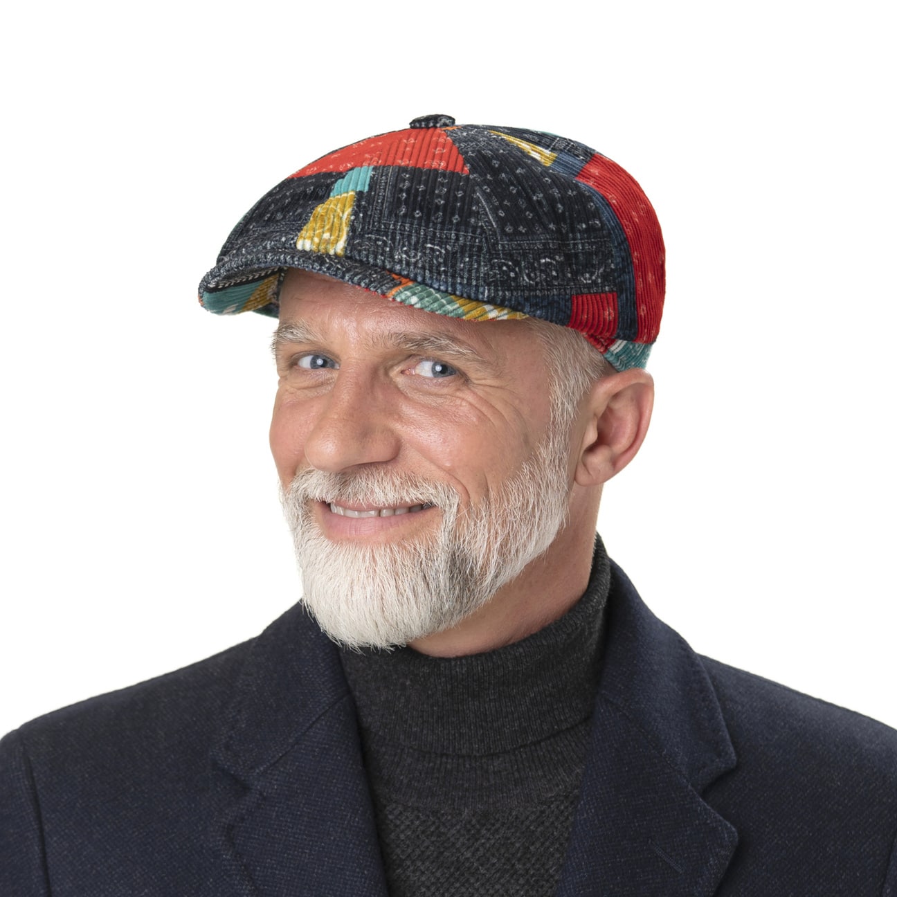 Candesto Patchwork Flat Cap by Alfonso D’Este --> Shop Hats, Beanies ...