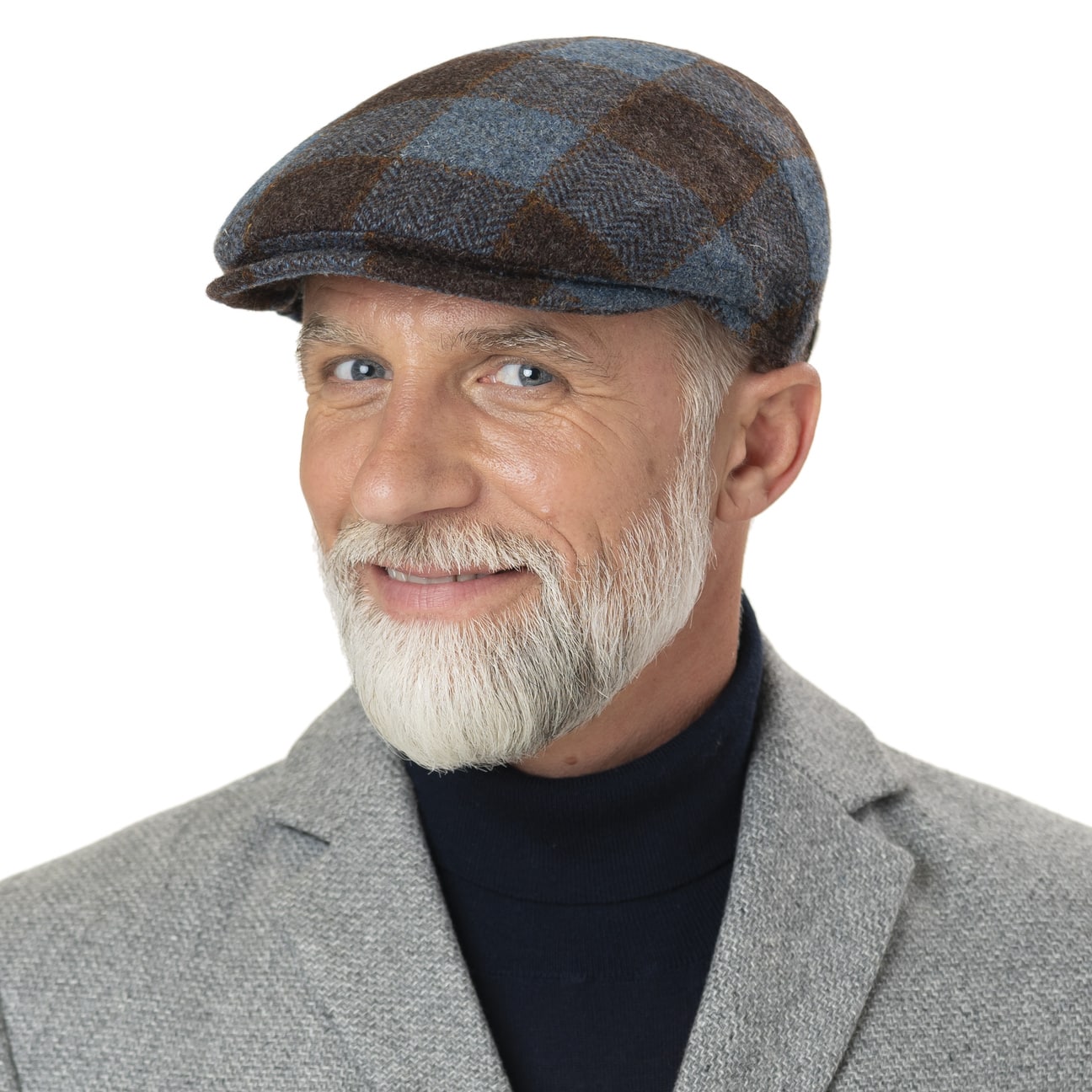 Capri Check Virgin Wool Flat Cap by Lierys --> Shop Hats, Beanies ...