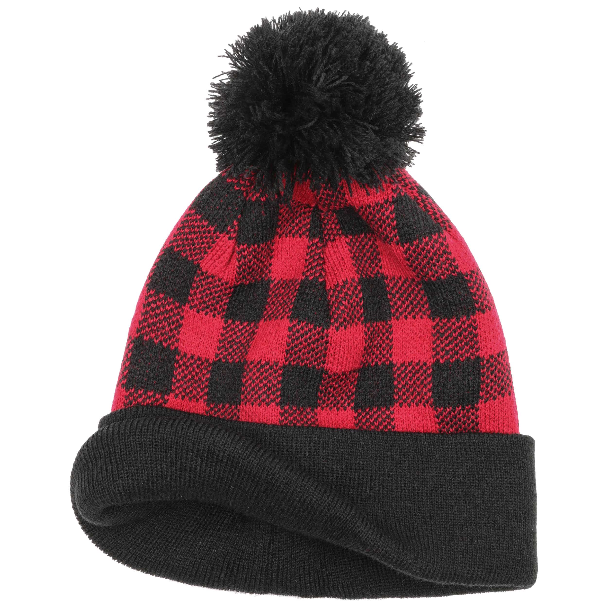 Checked Beanie Bobble Hat - 14,95