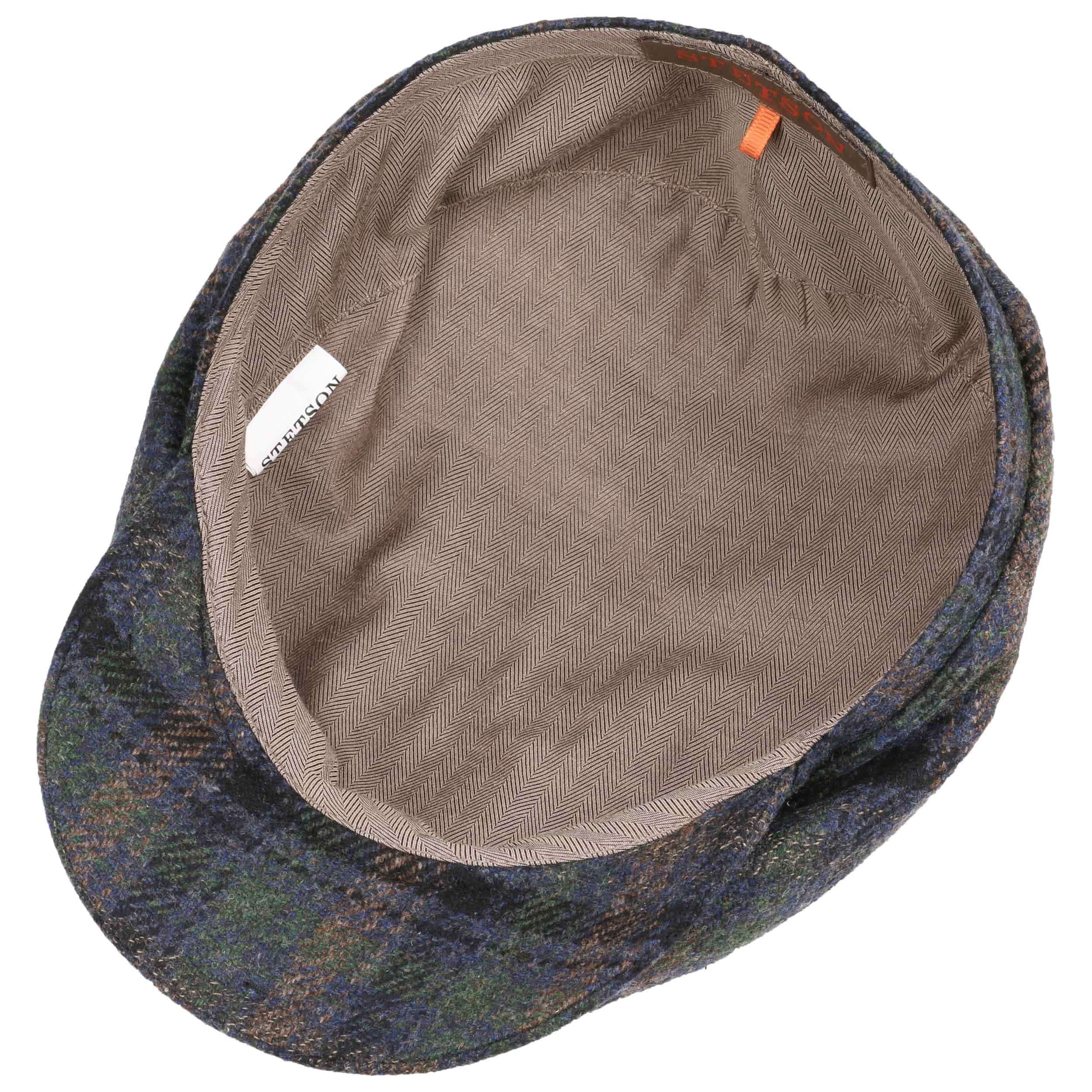 Checked Flat Cap with Cashmere by Stetson - 49,00