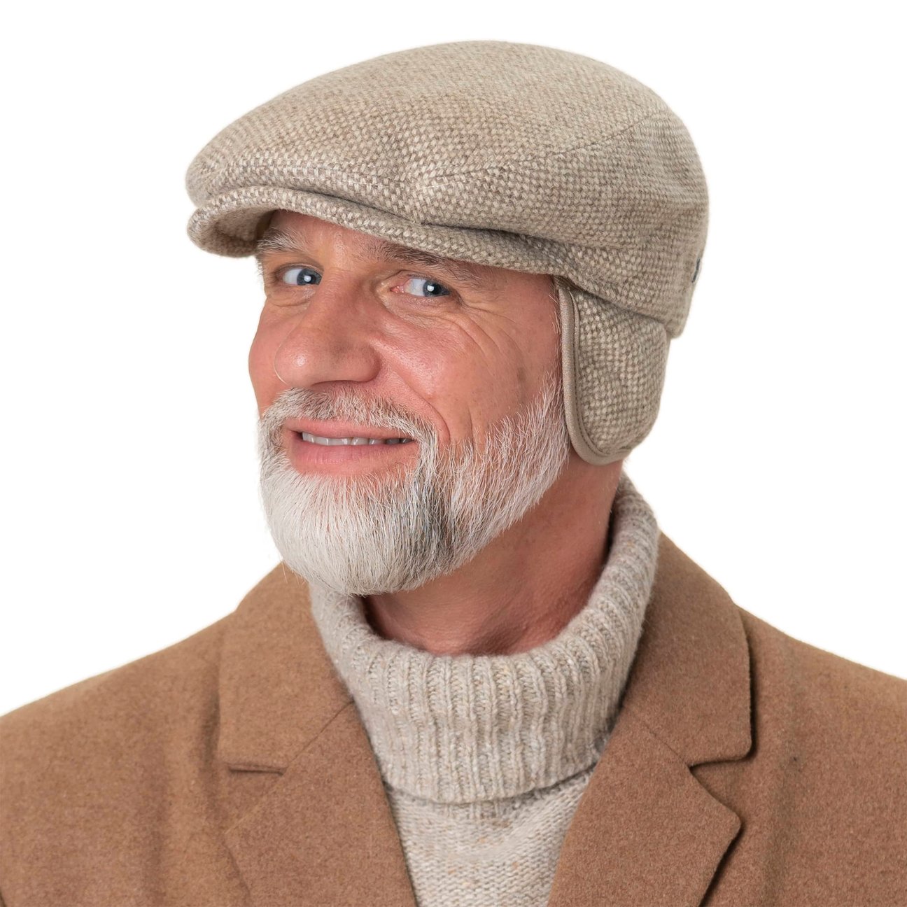 Classic Wool Flat Cap with Ear Flaps by Lierys - 56,95