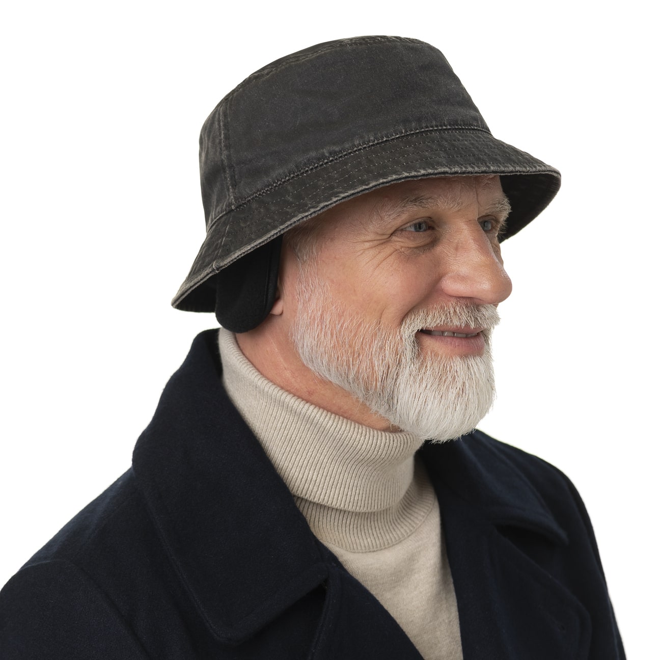 Cloth Bucket Hat with Ear Flaps by Stetson - 89,00