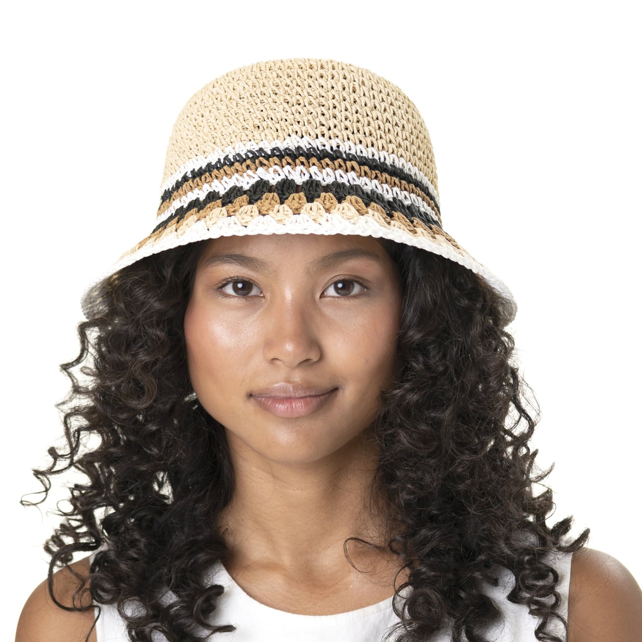 Coloured Brim Straw Hat by Seeberger - 53,95