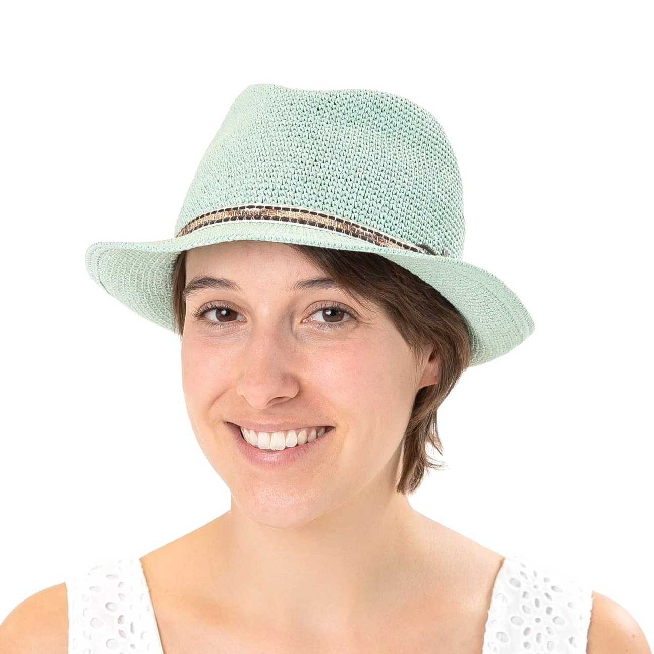 Crochet Straw Trilby Hat by Lierys - 53,95
