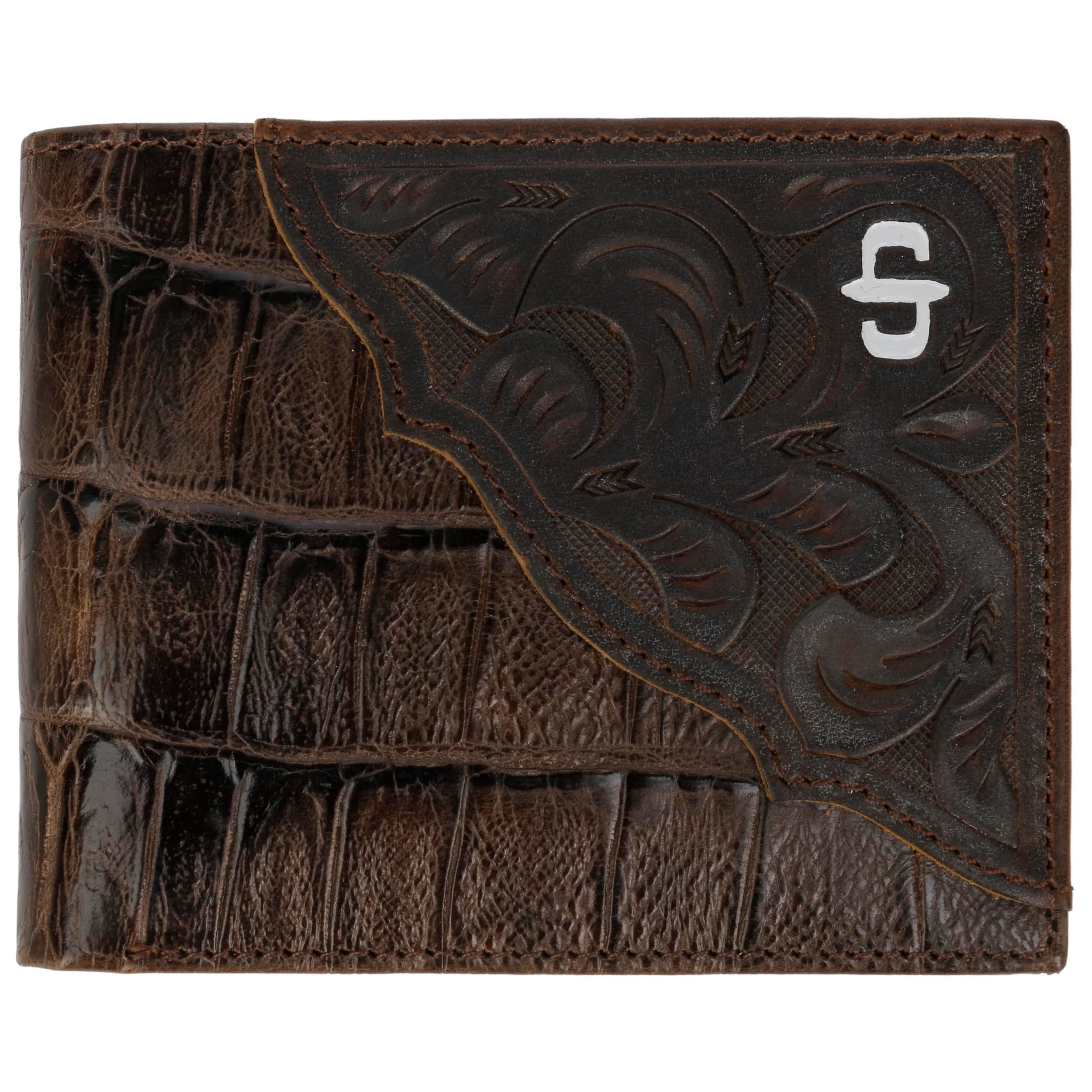 Croco Embossed Leather Bi-Fold Wallet by Stetson - 90,00
