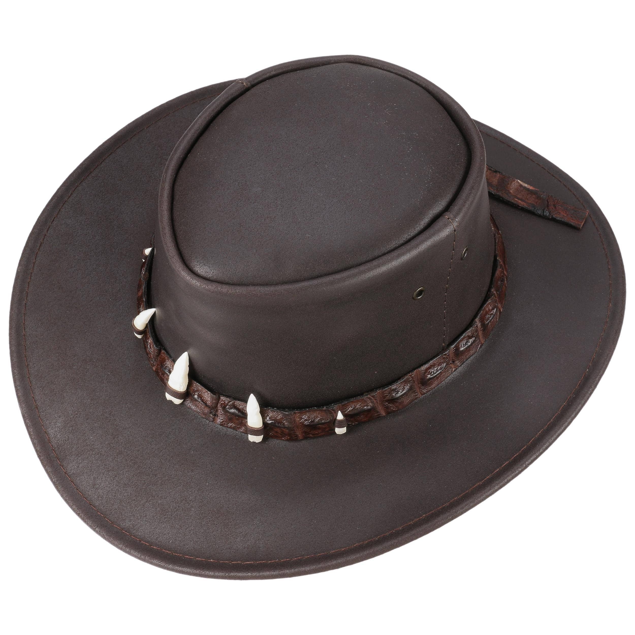 Crocodile Teeth Leather Hat by Jacaru - 134,95