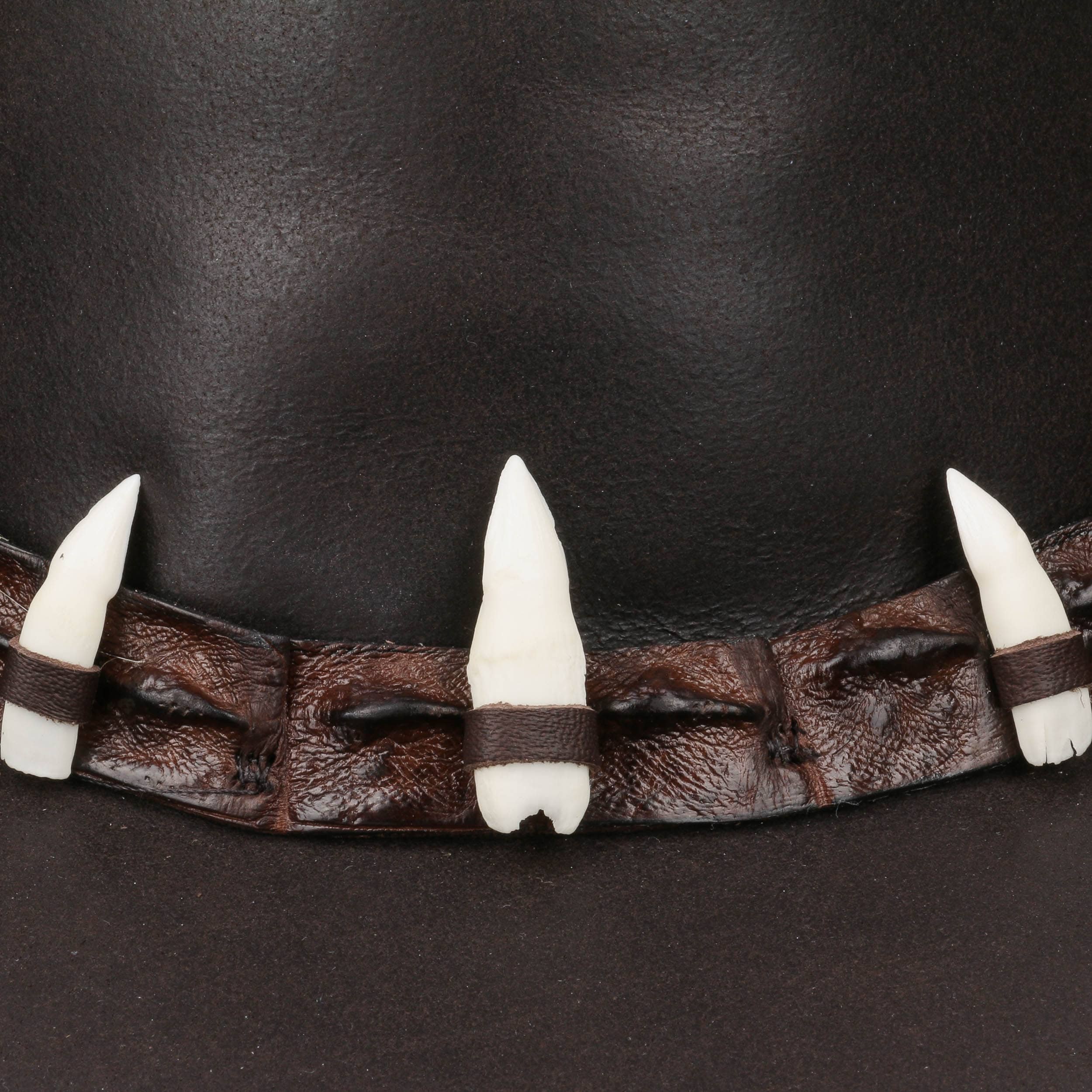 Crocodile Teeth Leather Hat by Jacaru - 134,95