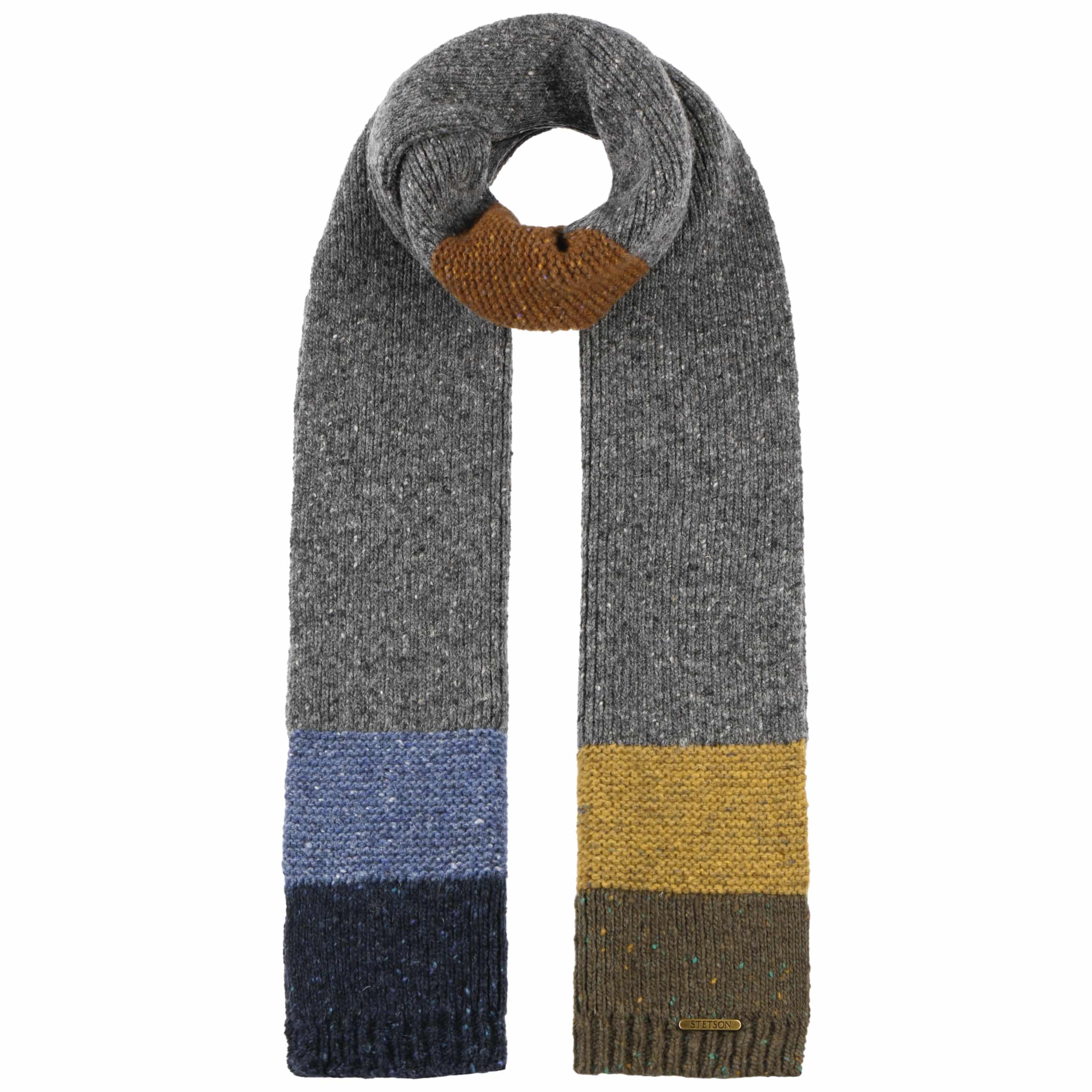Donegal Wool Colour Block Knit Scarf by Stetson - 99,00