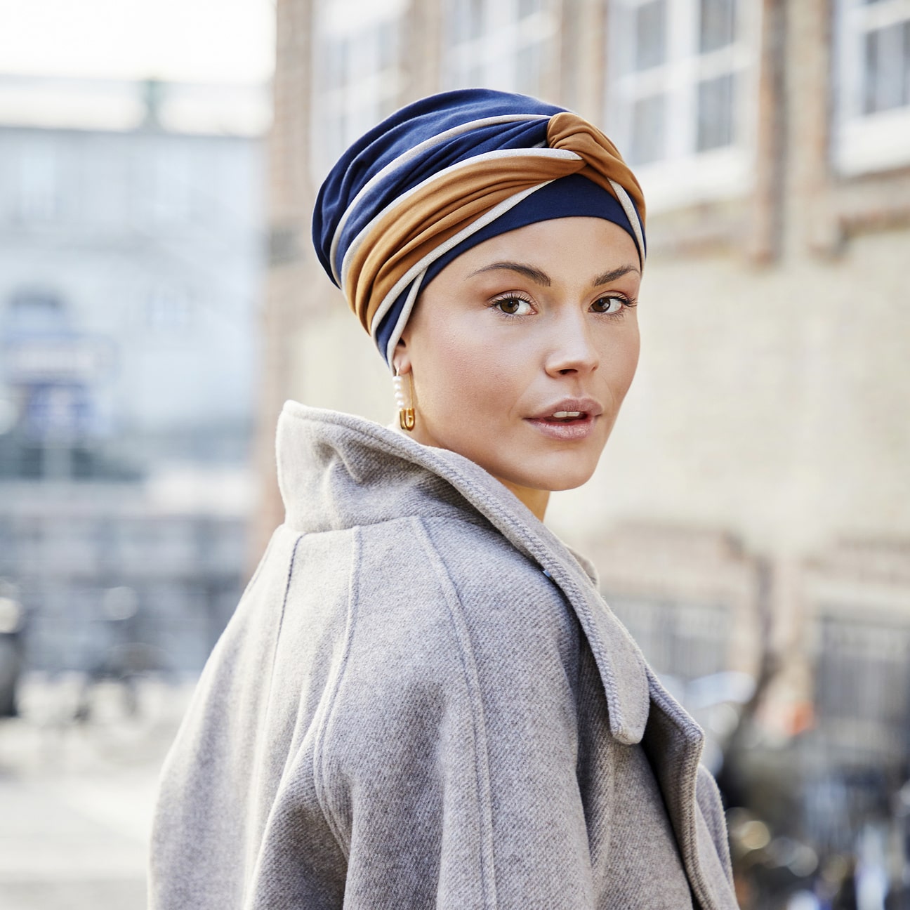 Ella V Navy Turban by Christine Headwear - 49,95