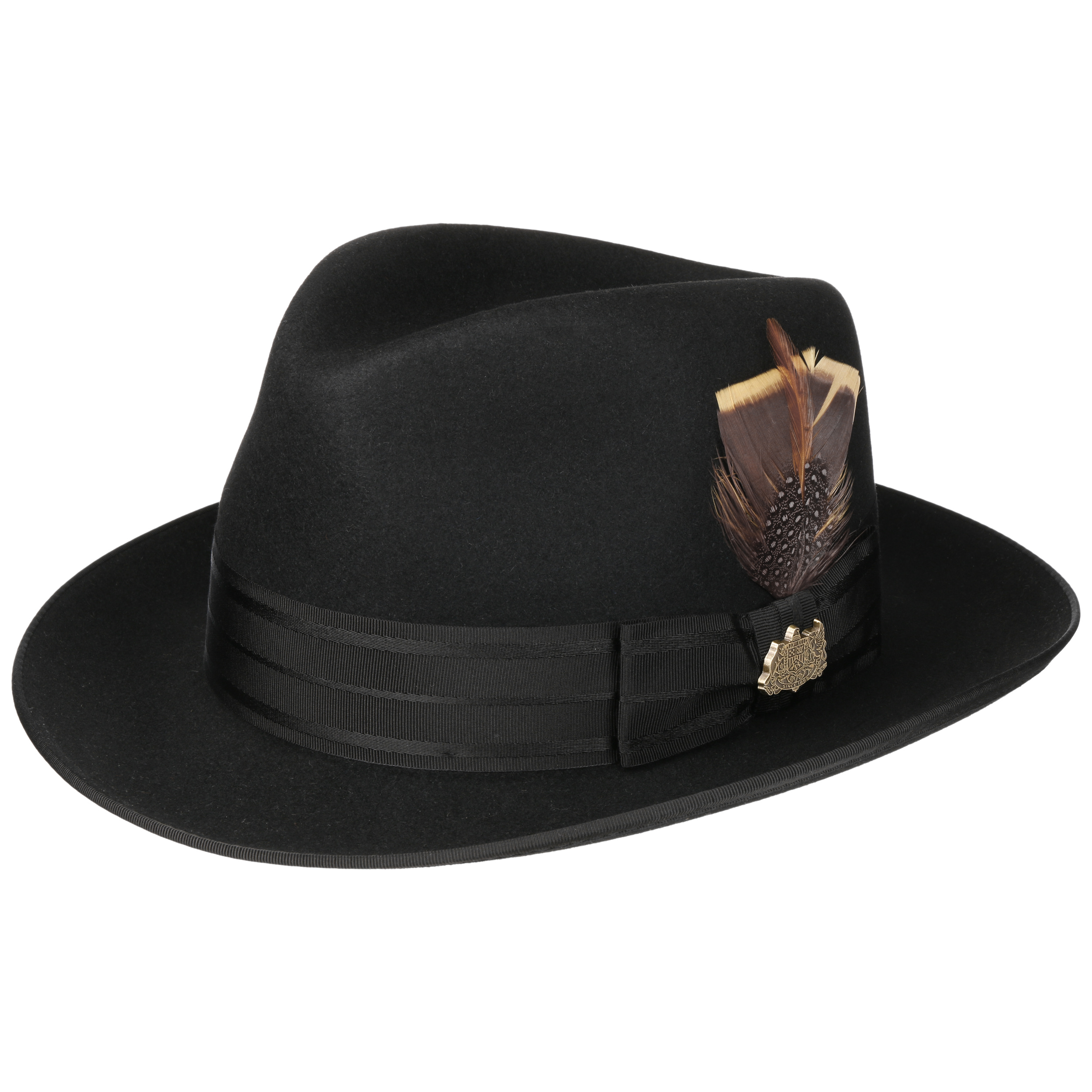 Fur Felt Fedora Hat with Feathers by Stetson - 187,95
