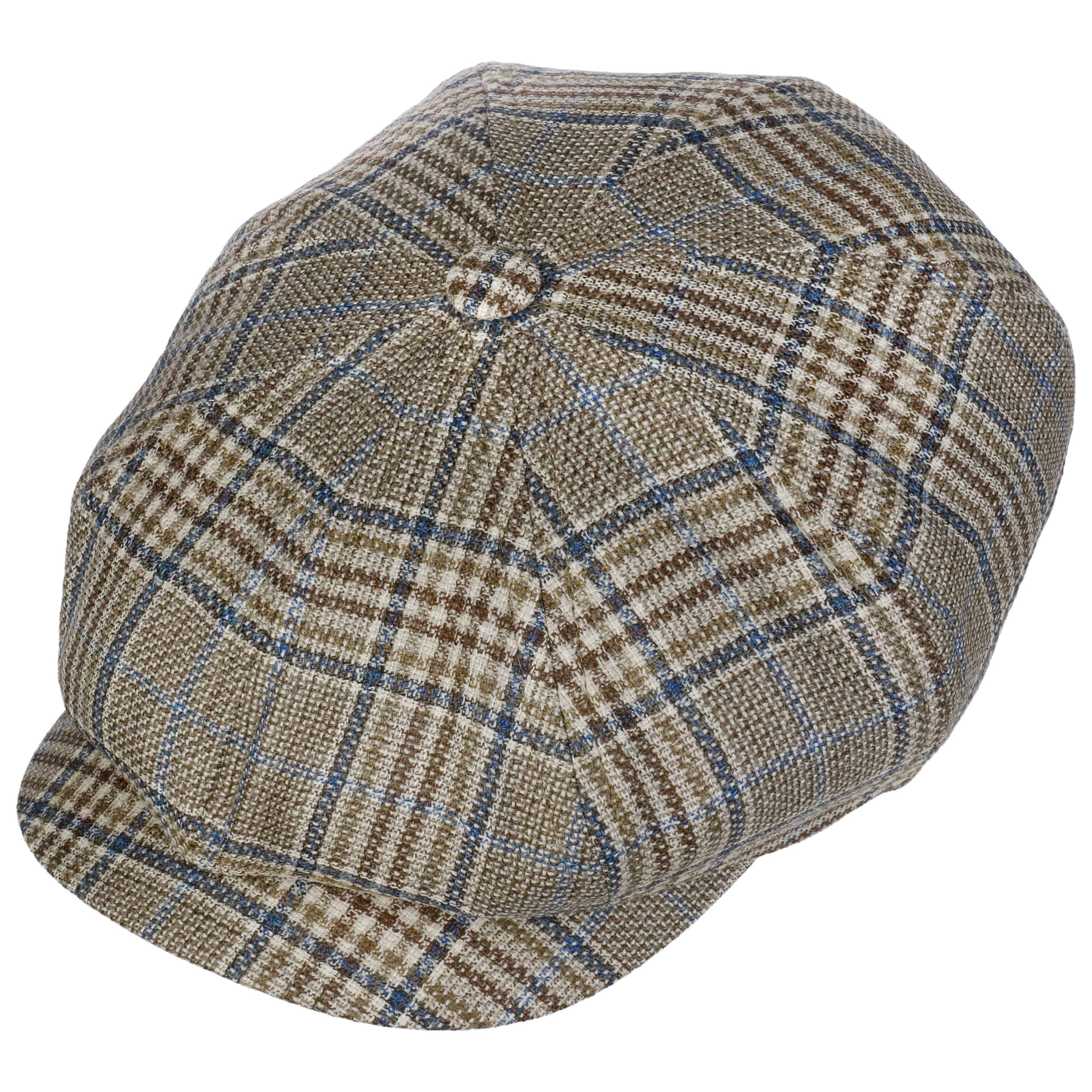 Glencheck 8 Panel Flat Cap by Lierys - 93,95