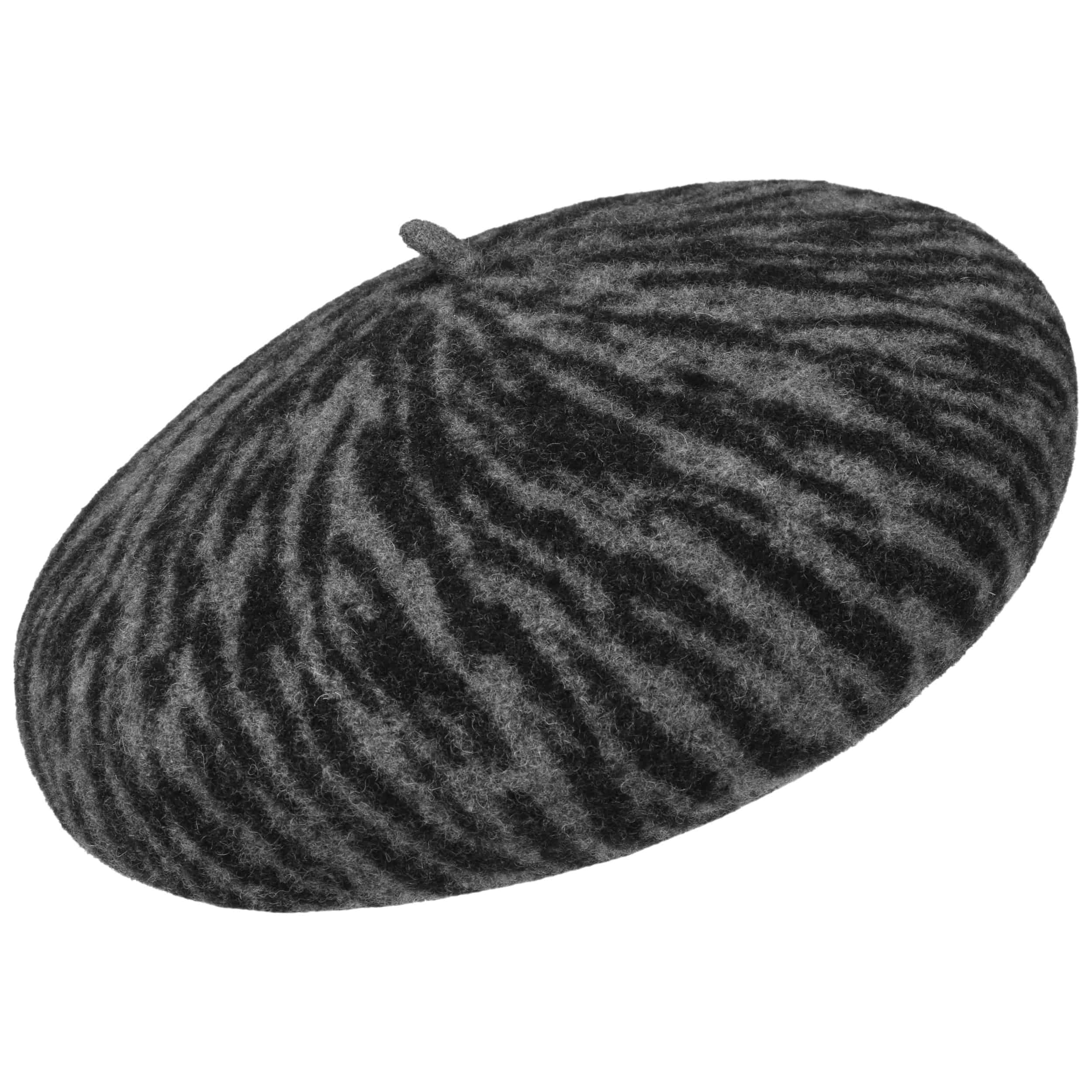 Grey Zebra Wool Beret by Lipodo - 42,95