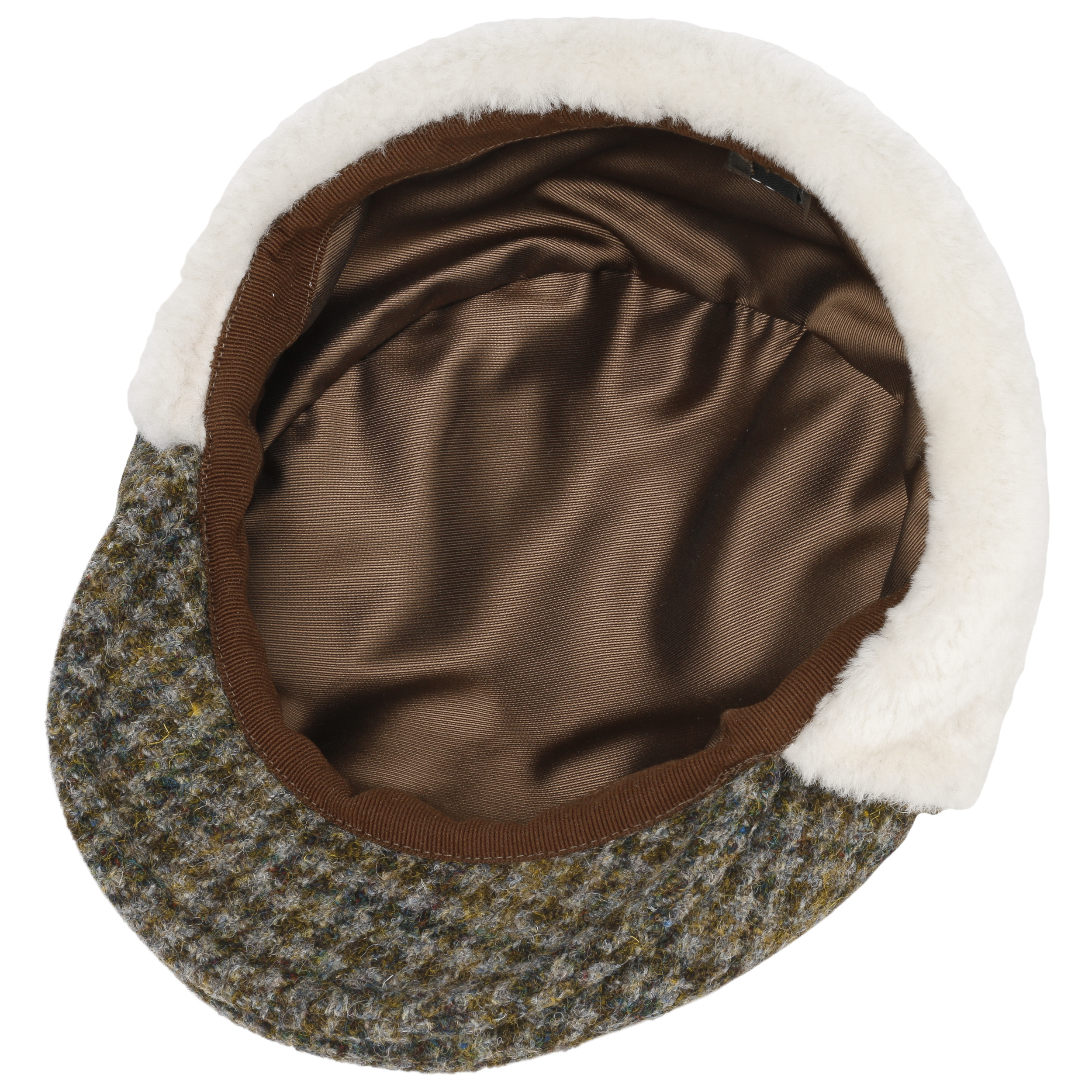 Harris Tweed Flat Cap with Ear Flaps by Lierys - 140,95