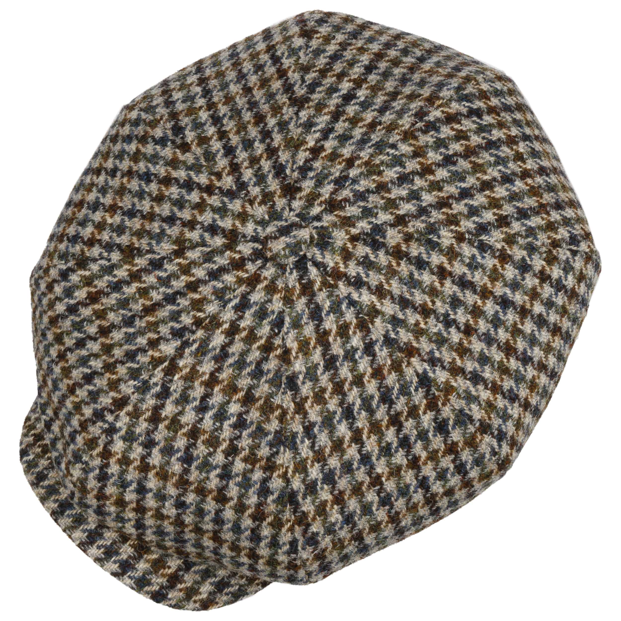 Harris Tweed Houndstooth Flat Cap by Stetson - 179,00