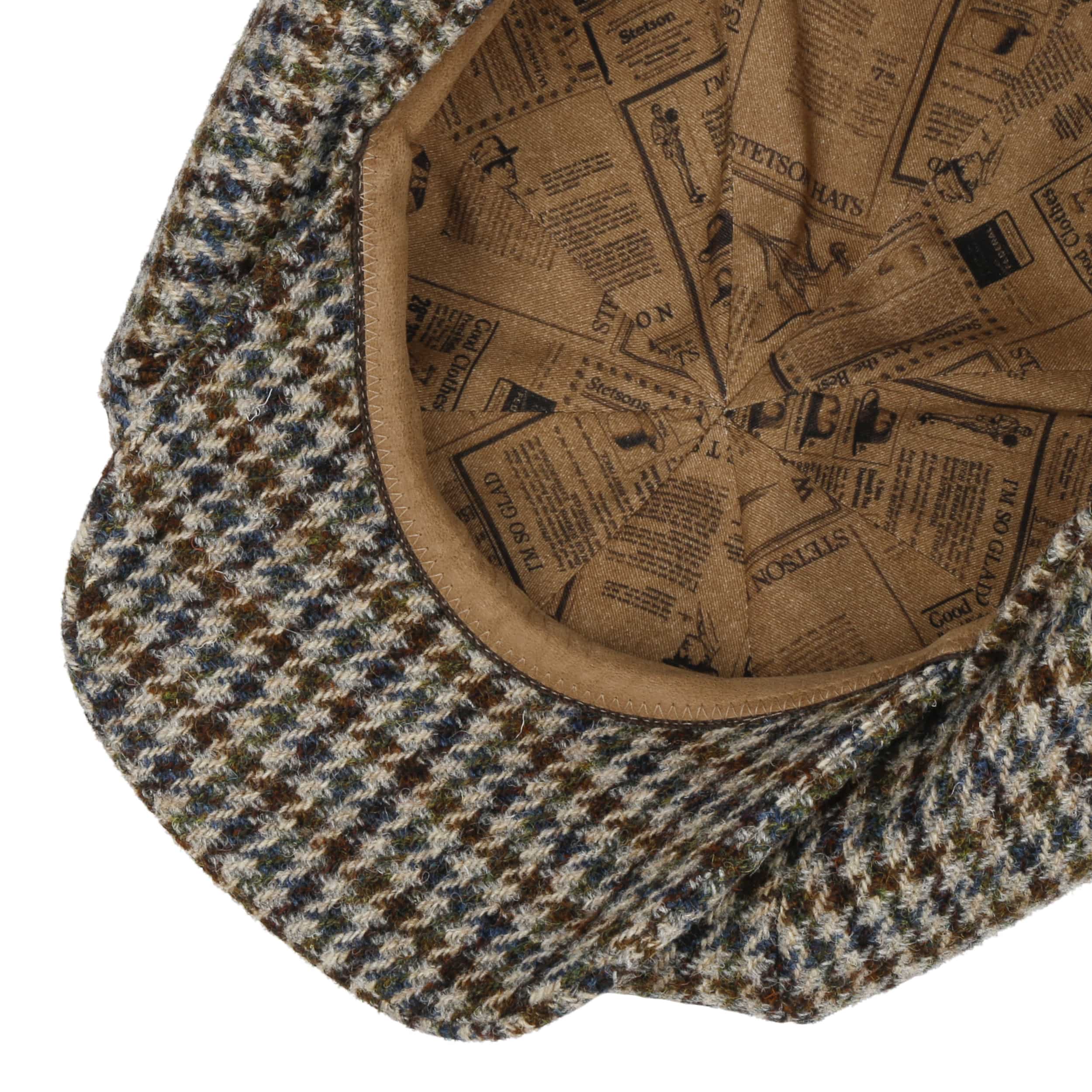Harris Tweed Houndstooth Flat Cap by Stetson --> Shop Hats, Beanies ...