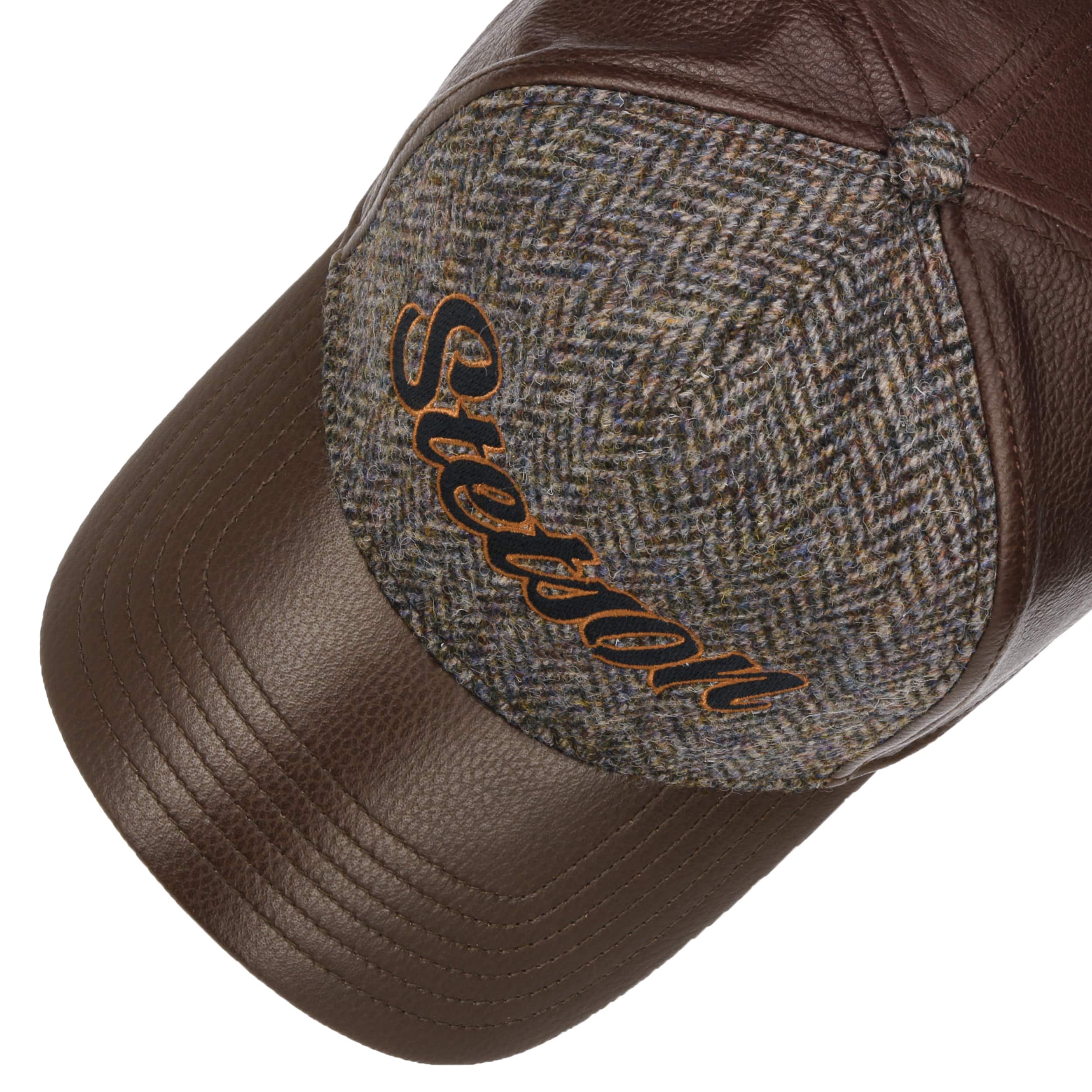 Harris Tweed Leather Cap by Stetson - 119,00