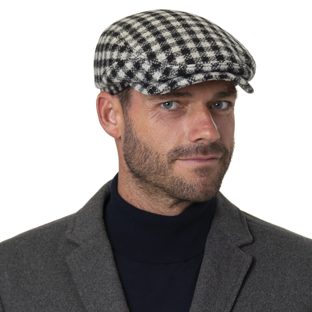 Harris Tweed Twotone Check Flat Cap by Stetson - 149,00