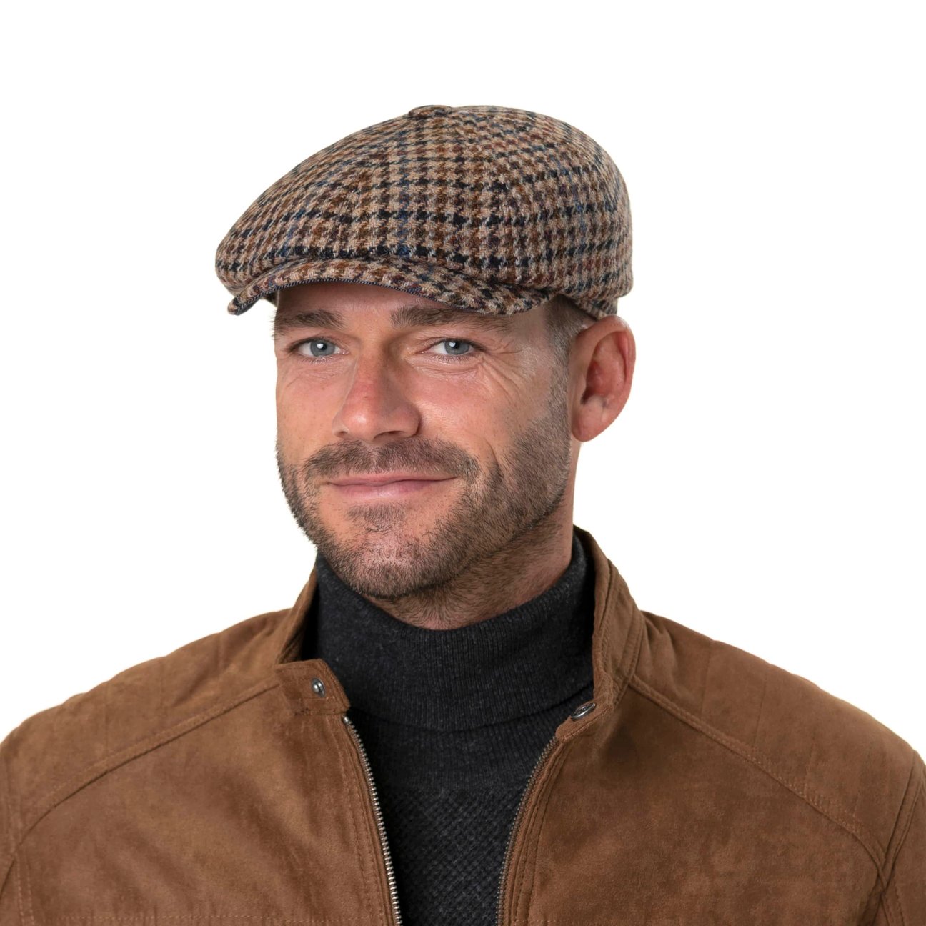 Hatteras Houndstooth Tweed Flat Cap by Stetson - 129,95