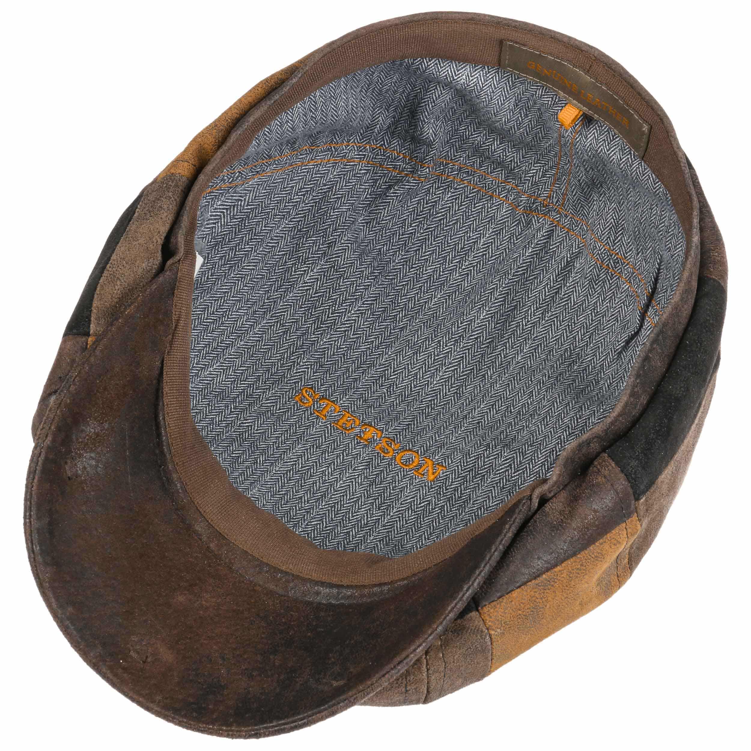 Hatteras Pigskin Patchwork Flat Cap by Stetson - 99,00