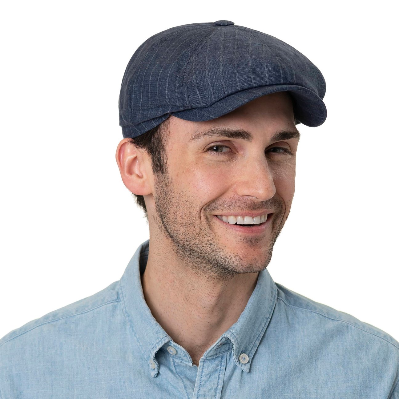 Hatteras Striped Linen Flat Cap by Stetson - 99,00