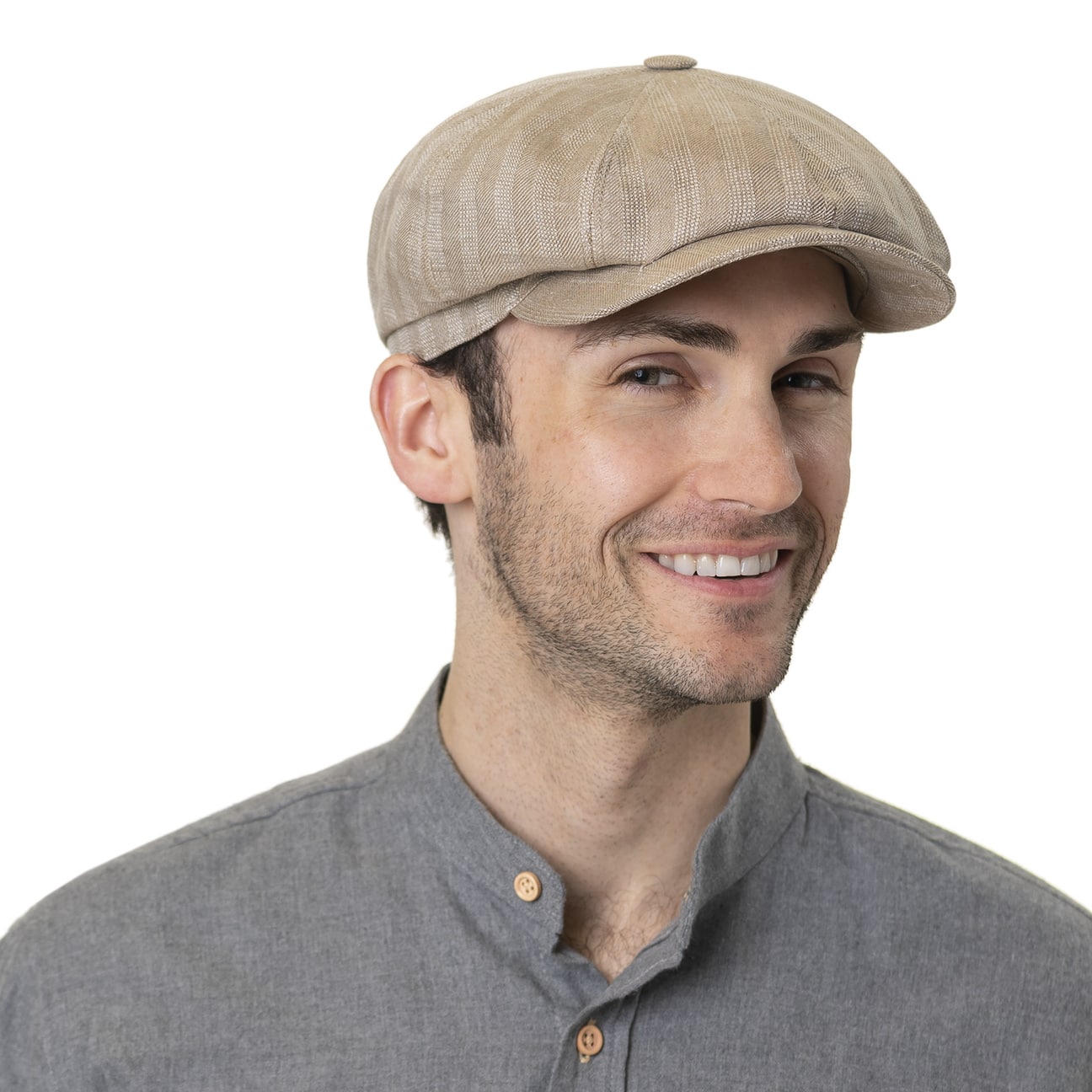 Hatteras Structured Linen Flat Cap by Stetson - 82,95