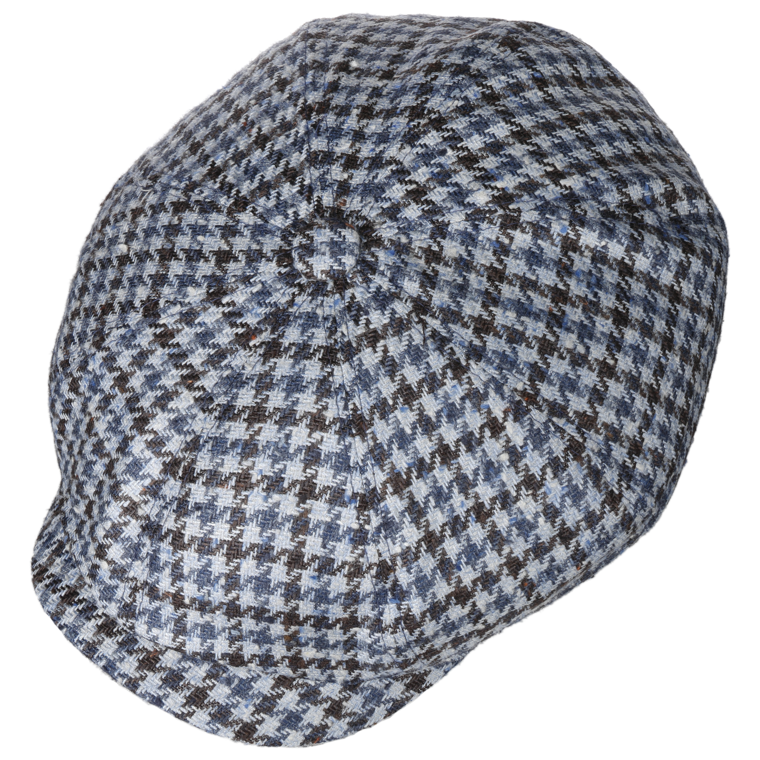 Hatteras Tricolour Houndstooth Flat Cap by Stetson - 159,00