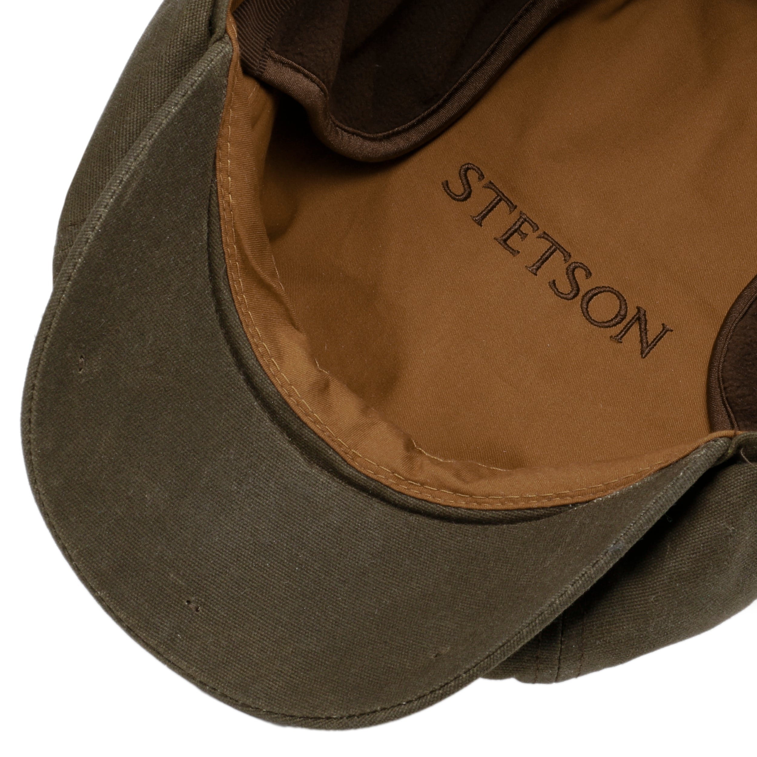 Hatteras Wax Flat Cap with Ear Flaps by Stetson - 86,95