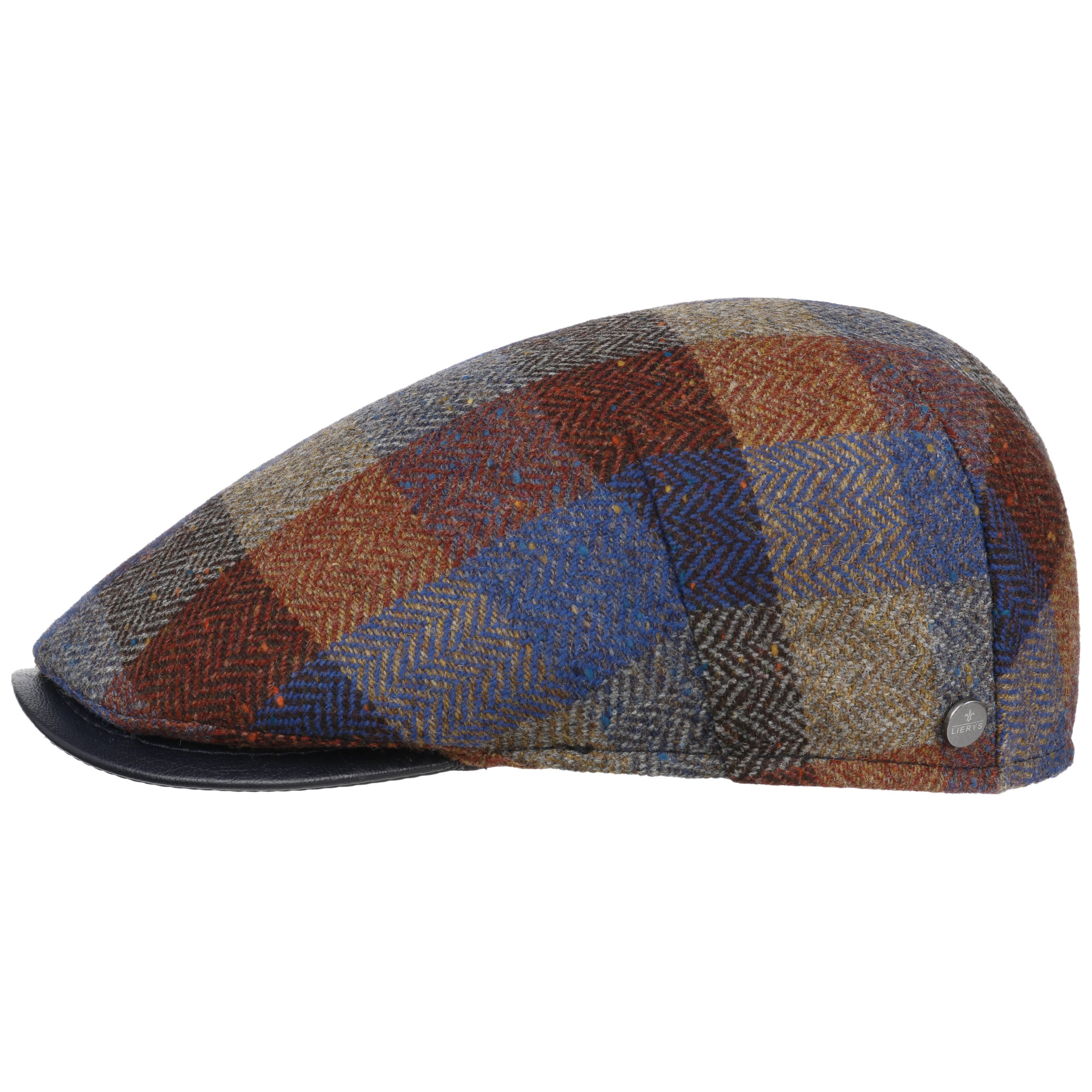 Herringbone Colour Check Flat Cap by Lierys --> Shop Hats, Beanies ...