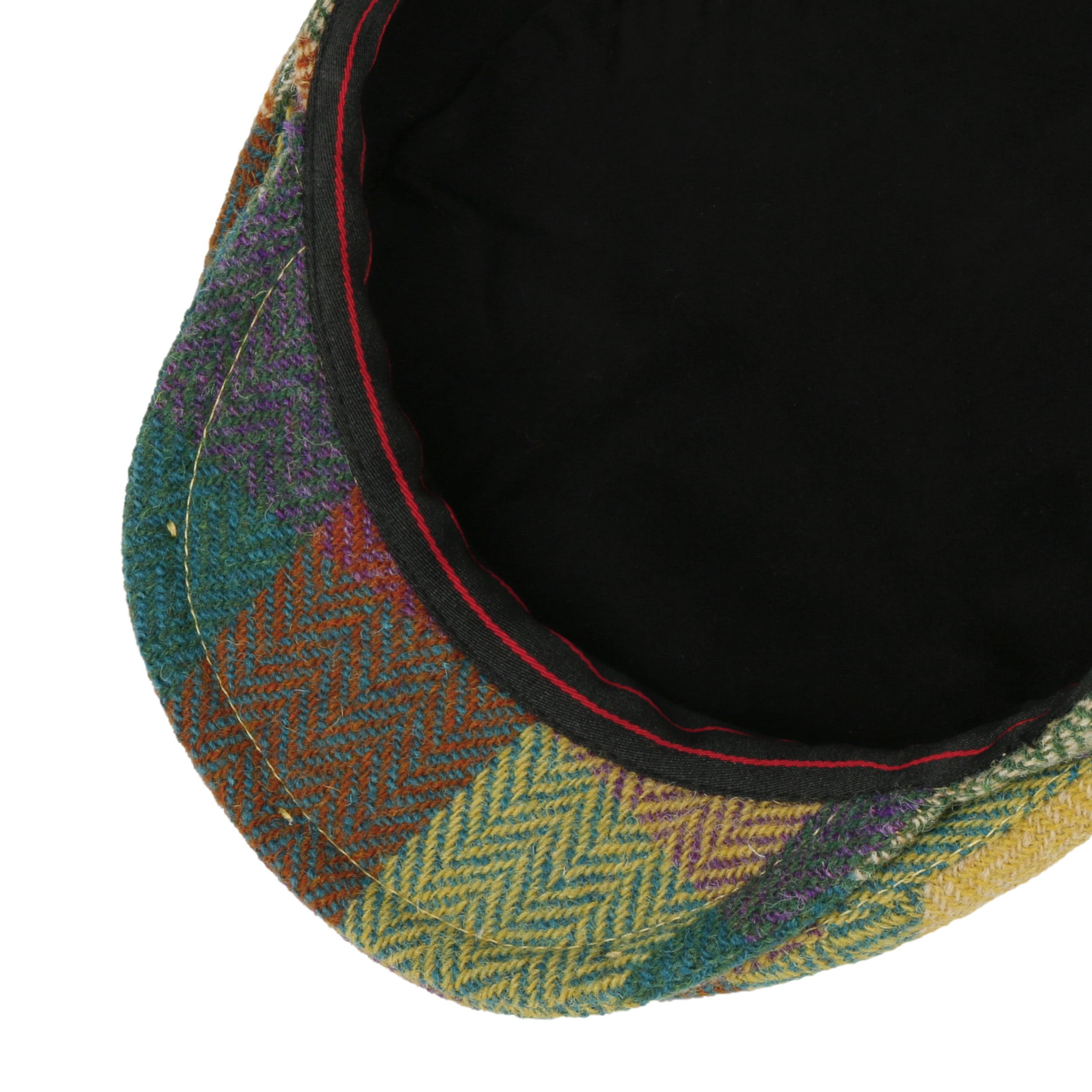 Herringbone Harris Tweed Colour Check Flat Cap - 103,95