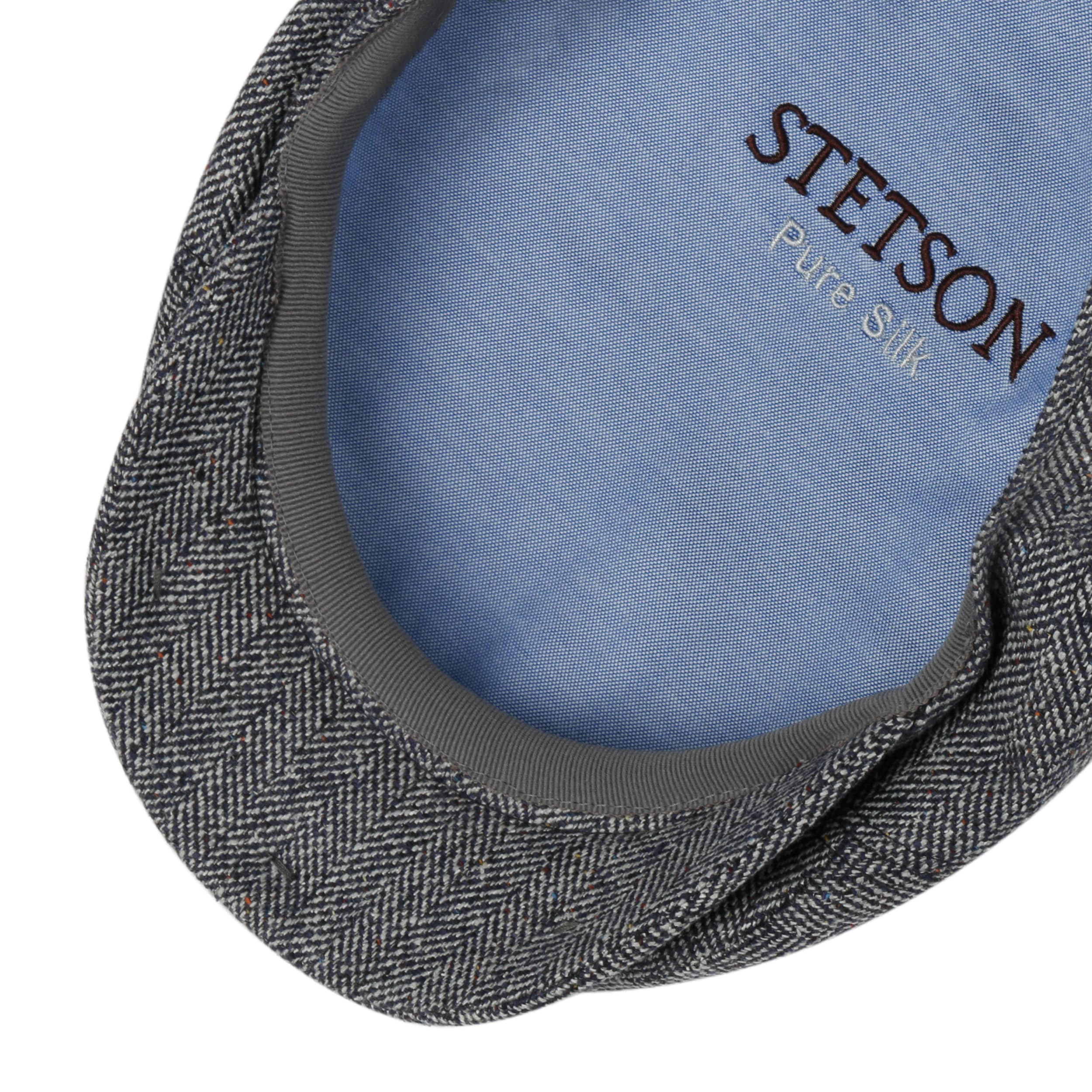 Herringbone Silk Driver Flat Cap by Stetson - 93,45