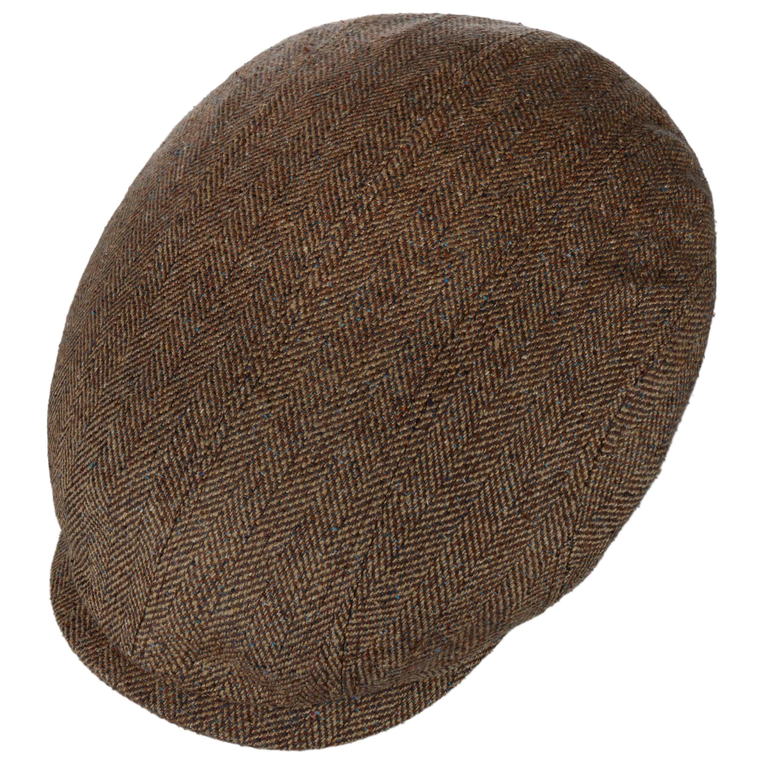 Herringbone Silk Driver Flat Cap by Stetson - 93,45