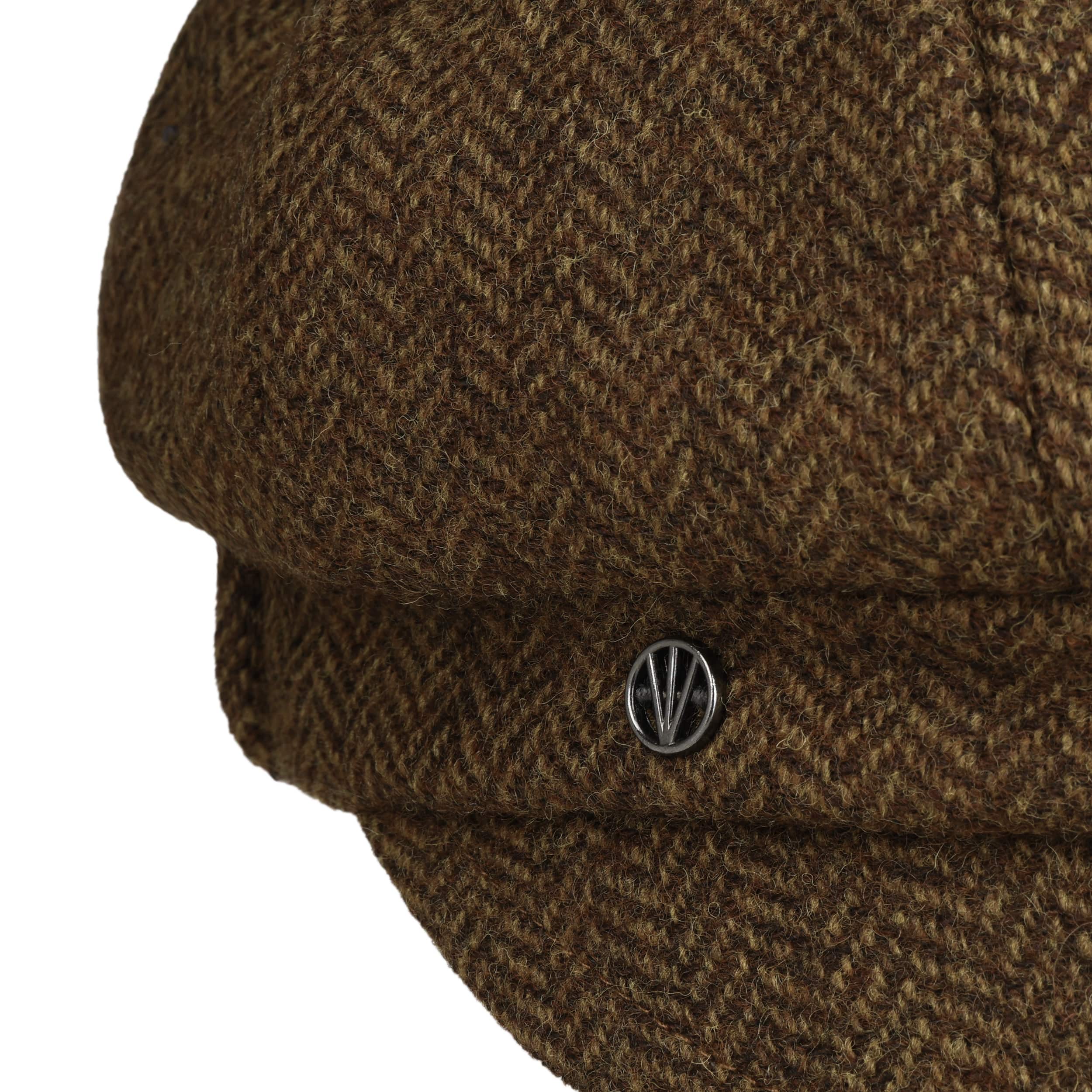 Herringbone Wool Newsboy Cap by Loevenich - 53,95